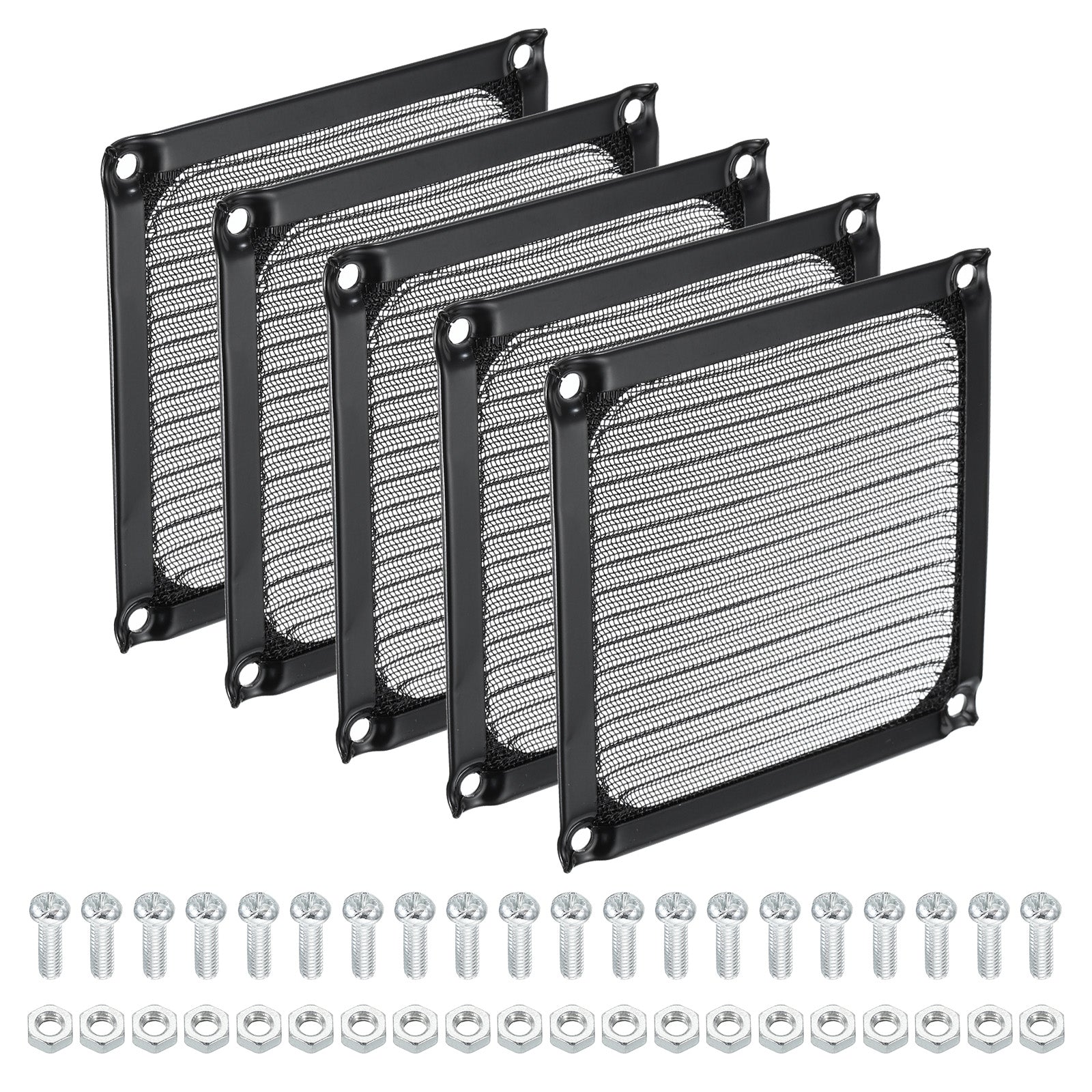 92mm Computer Fan Filter Grill with Screws, 5 Pack Aluminum Frame with ...