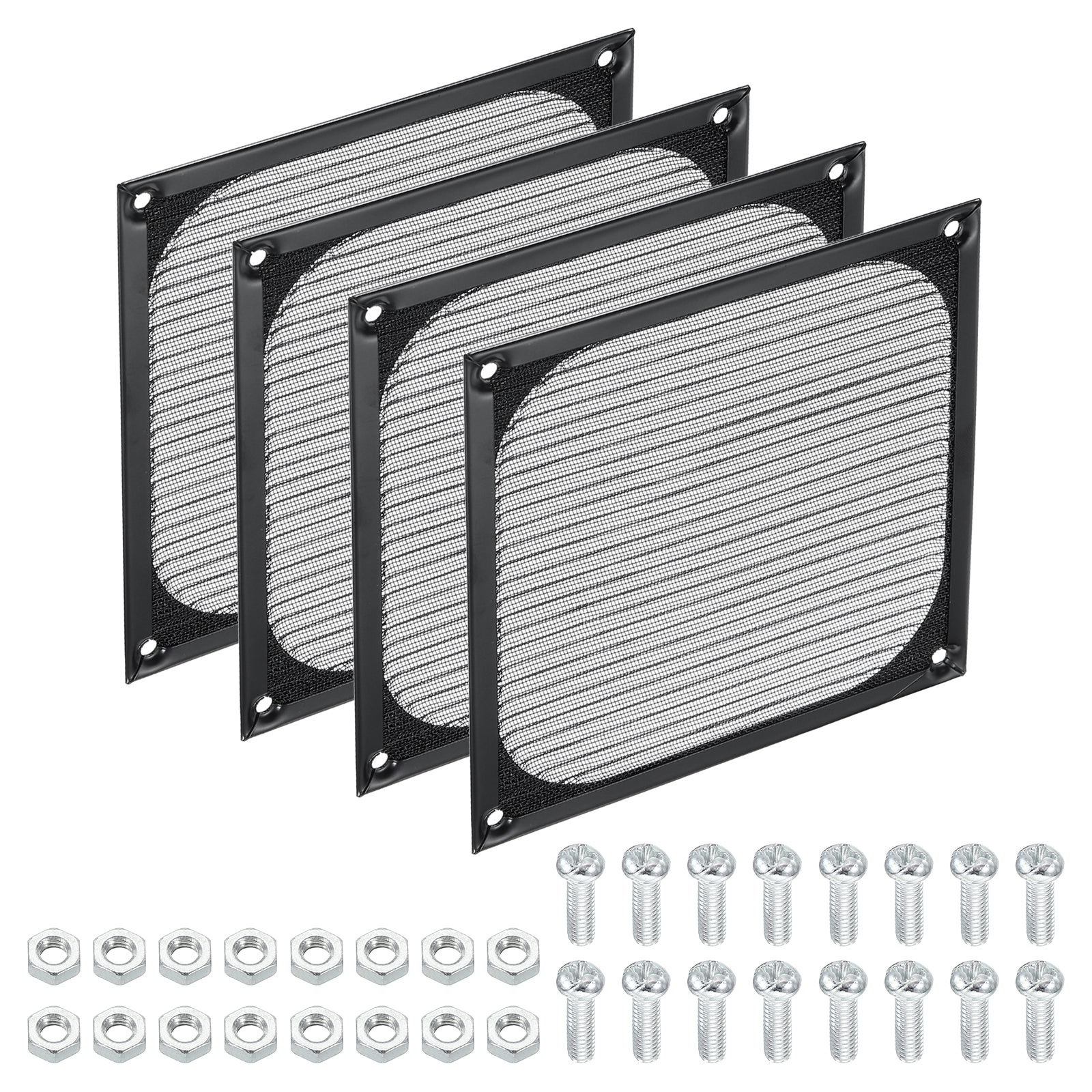 140mm Computer Fan Filter Grill with Screws, 4 Pack Aluminum Frame with ...