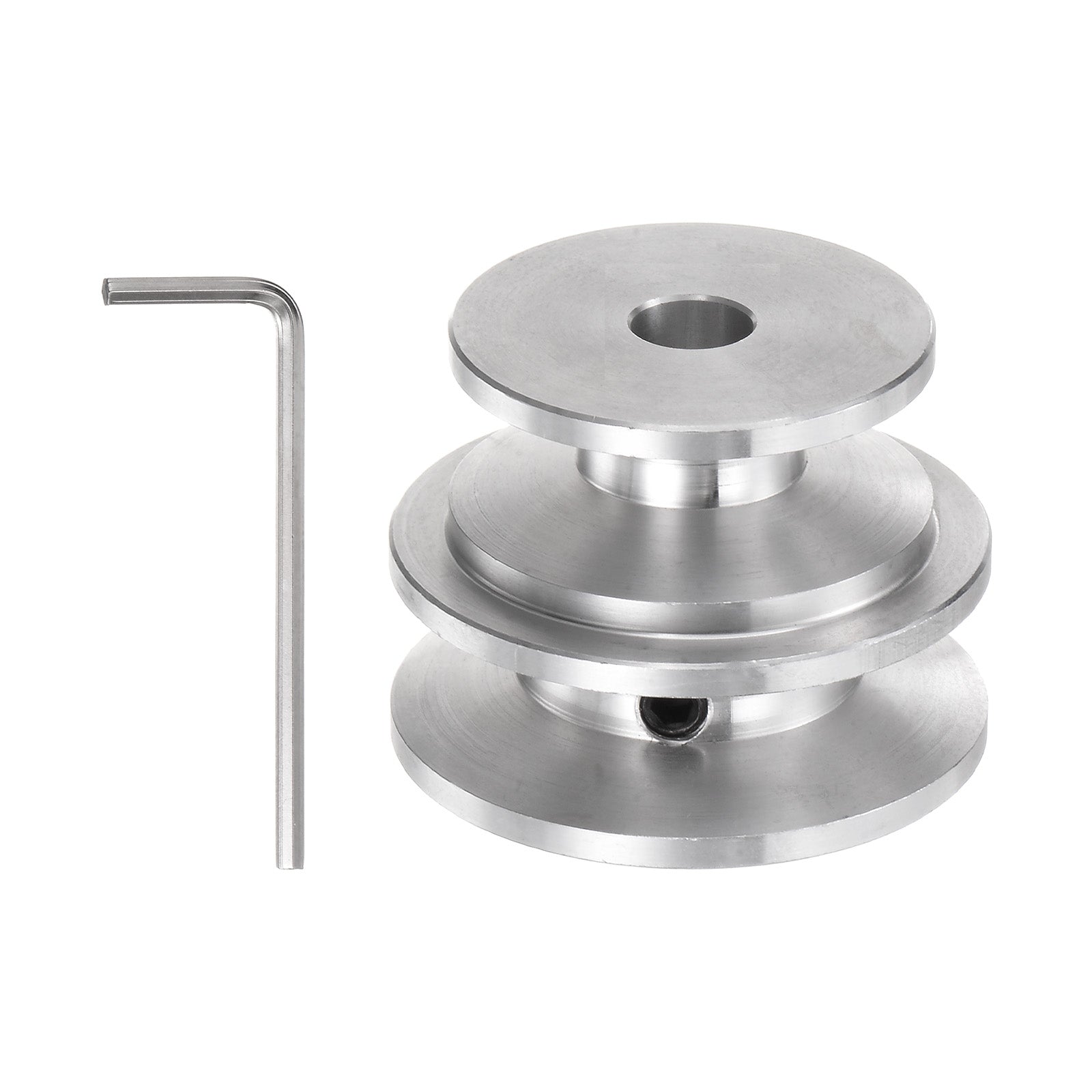 V-Type Pulley 8mm Bore 40mm Outer Dia Double Groove Aluminum Alloy ...