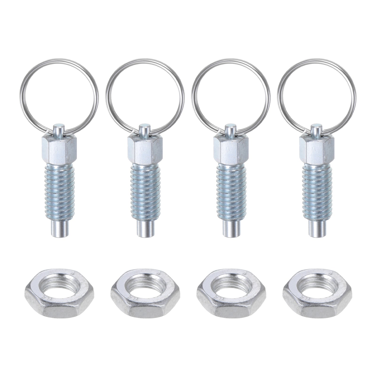 4Pcs Spring Plunger M10*1.5 0.79" Thread Length Pin Dia.6mm Flat Head ...