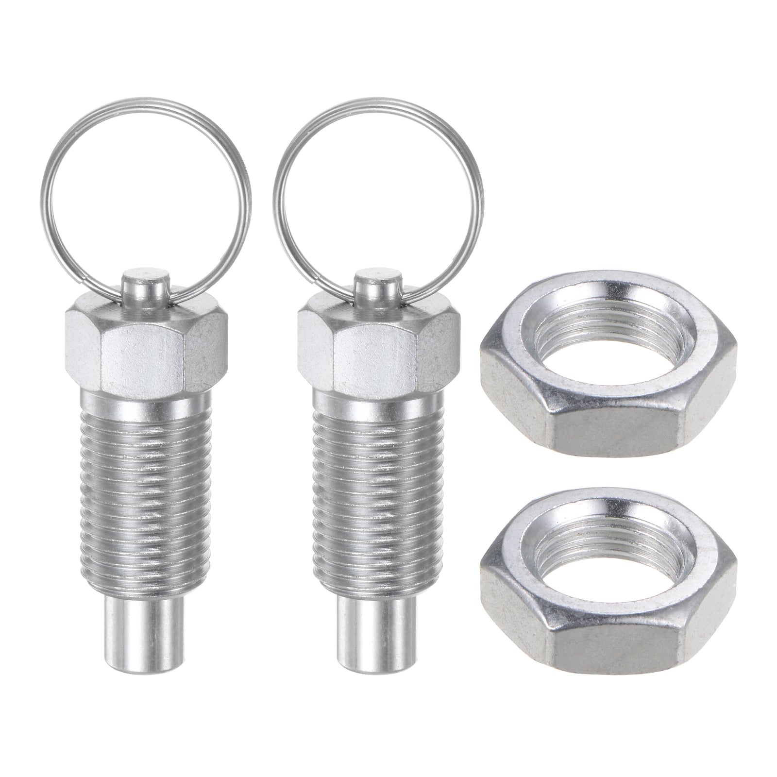 2Pcs Spring Plunger M16*1.5 Thread Pin Dia.10mm Ring Flat Head ...