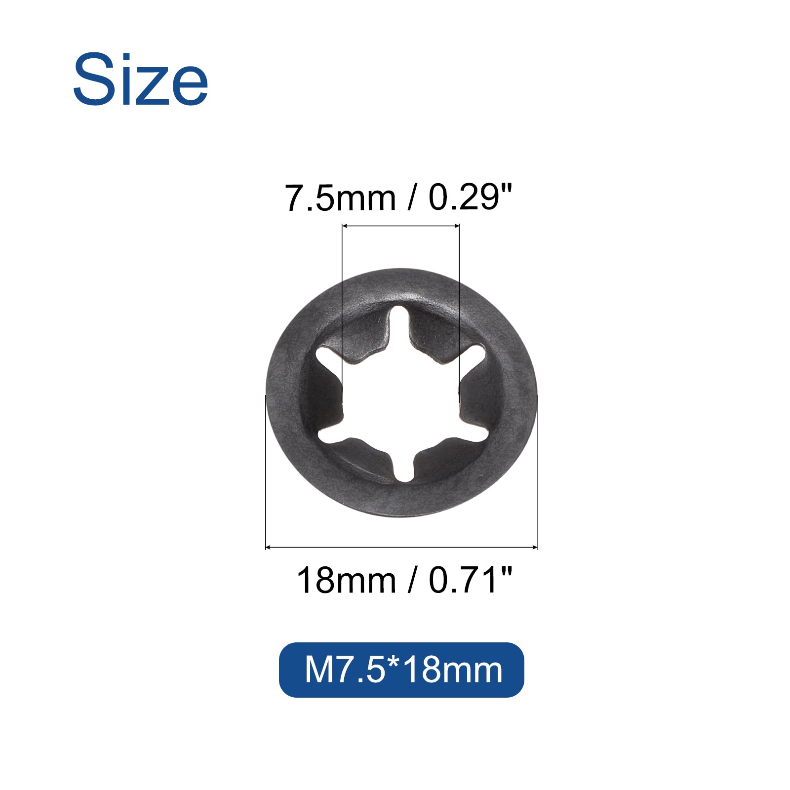 Uxcell 60pcs Internal Tooth Star Lock Washers M8 65Mn Steel Starlock ...