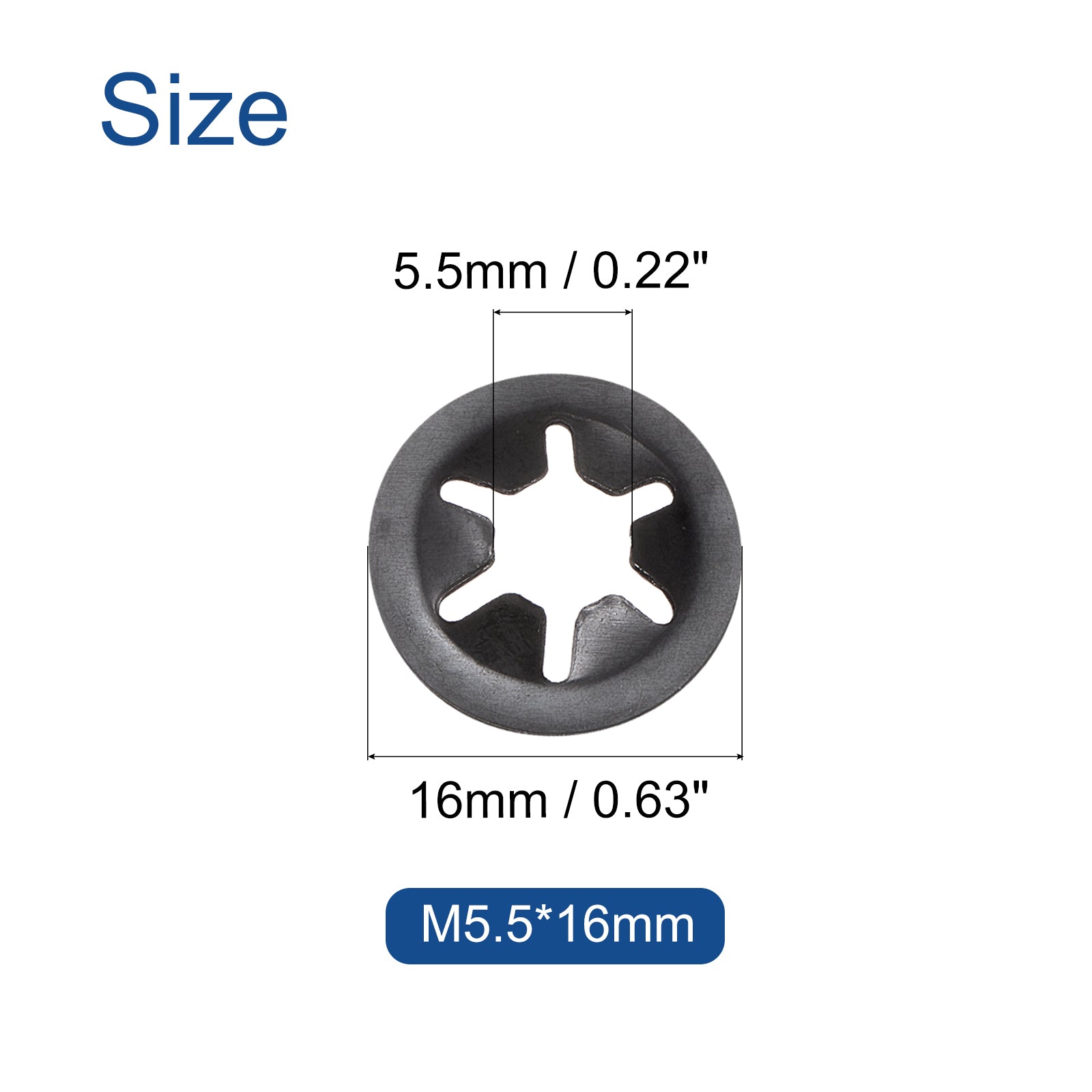 Uxcell 120pcs Internal Tooth Star Lock Washers M6 65Mn Steel Starlock ...