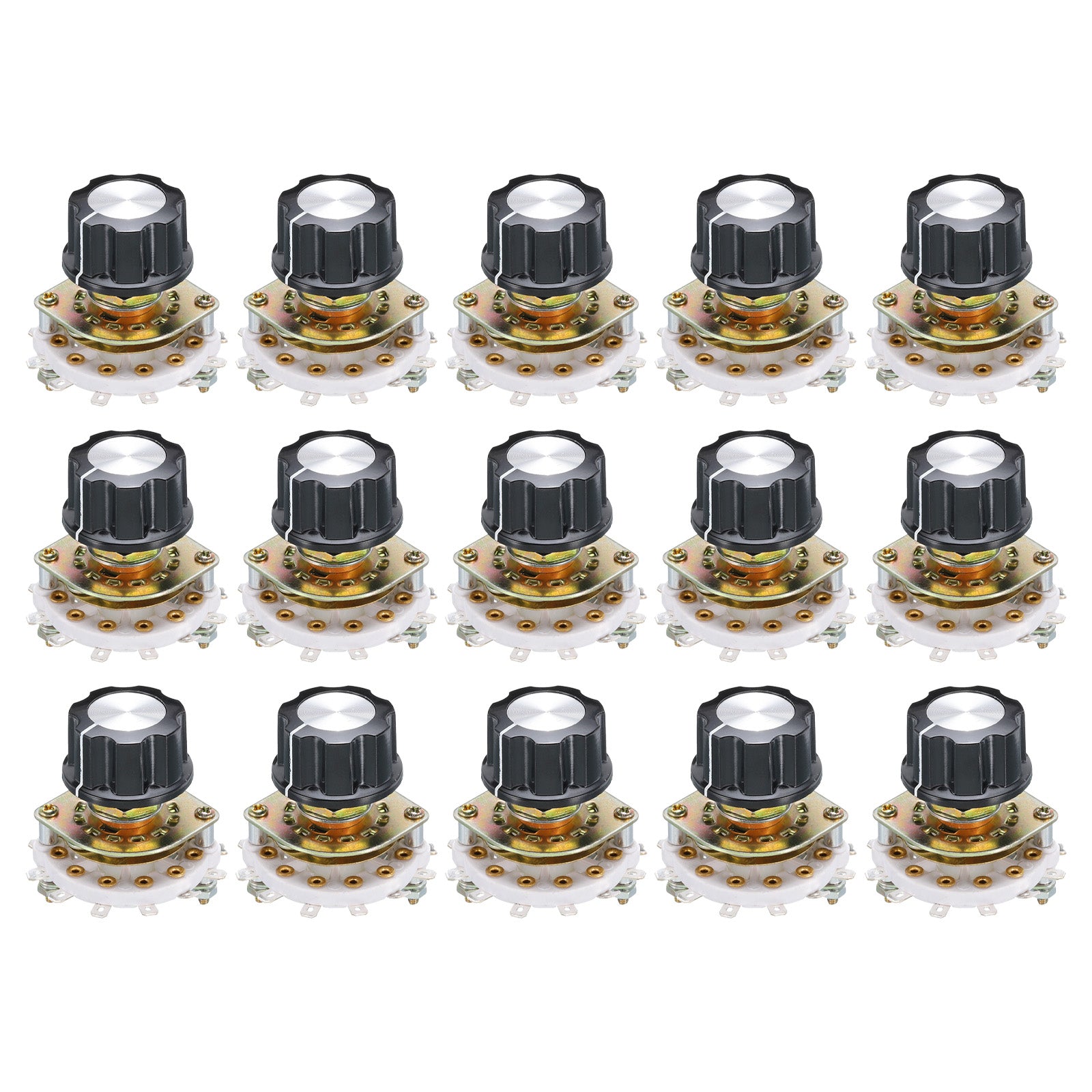 1P11T Rotary Switch Knurled Shaft 1 Pole 11 Position Band Selector 1 ...