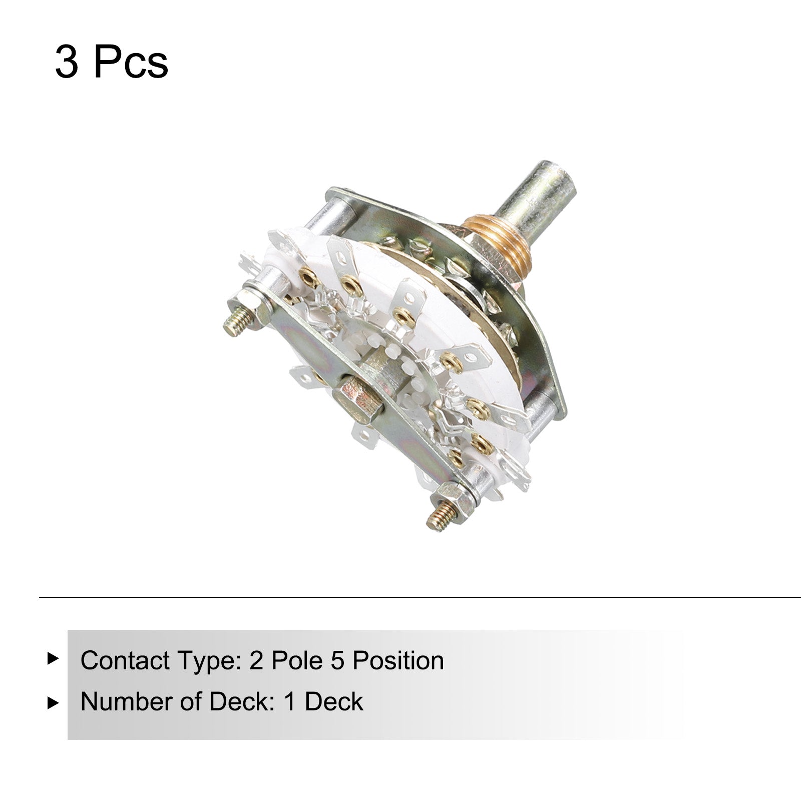 2P5T Rotary Switch 2 Pole 5 Position Band Selector 1 Deck for TV Radio ...