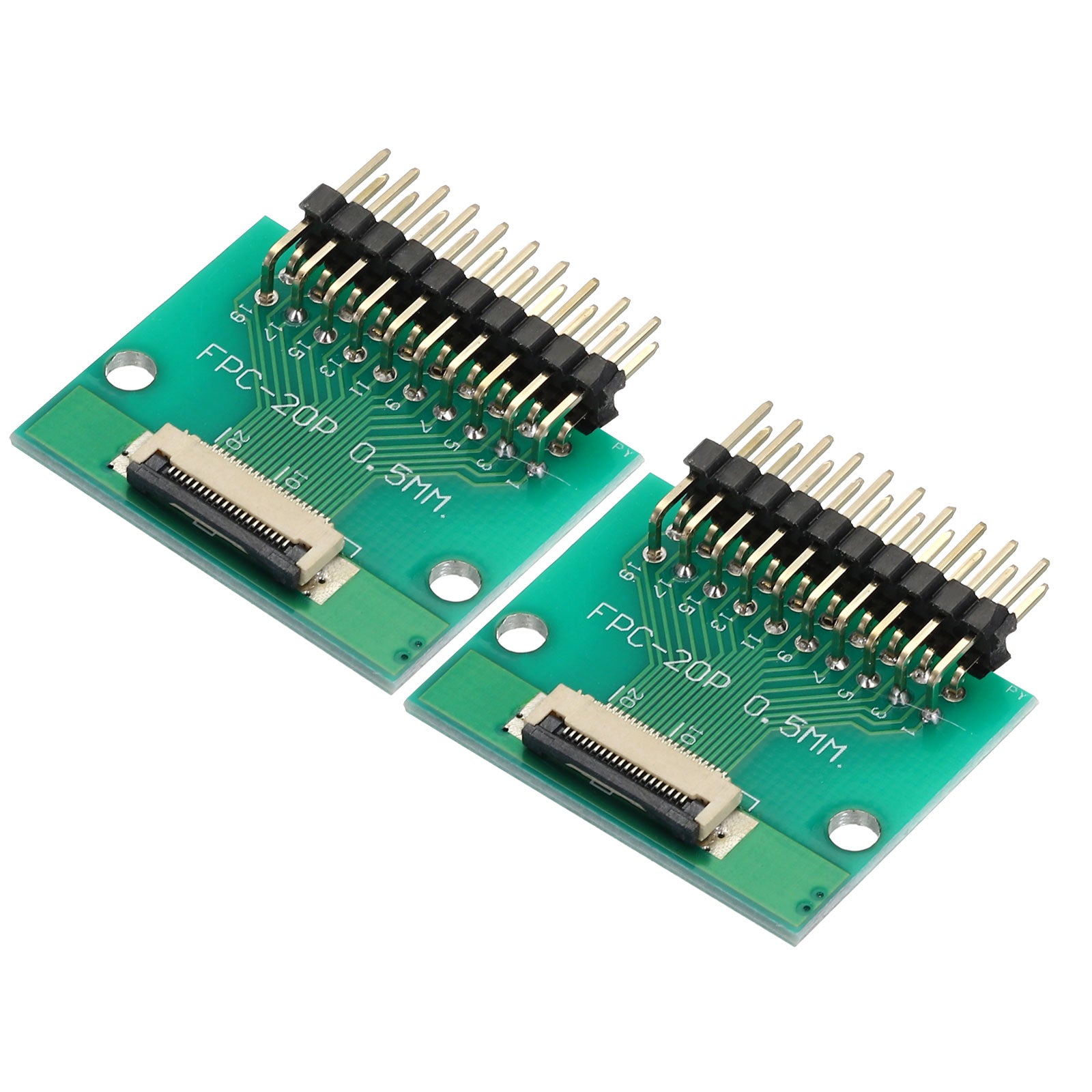 2pcs FFC FPC Connector Board 20 Pin Double Row Right Angle Pin Header ...