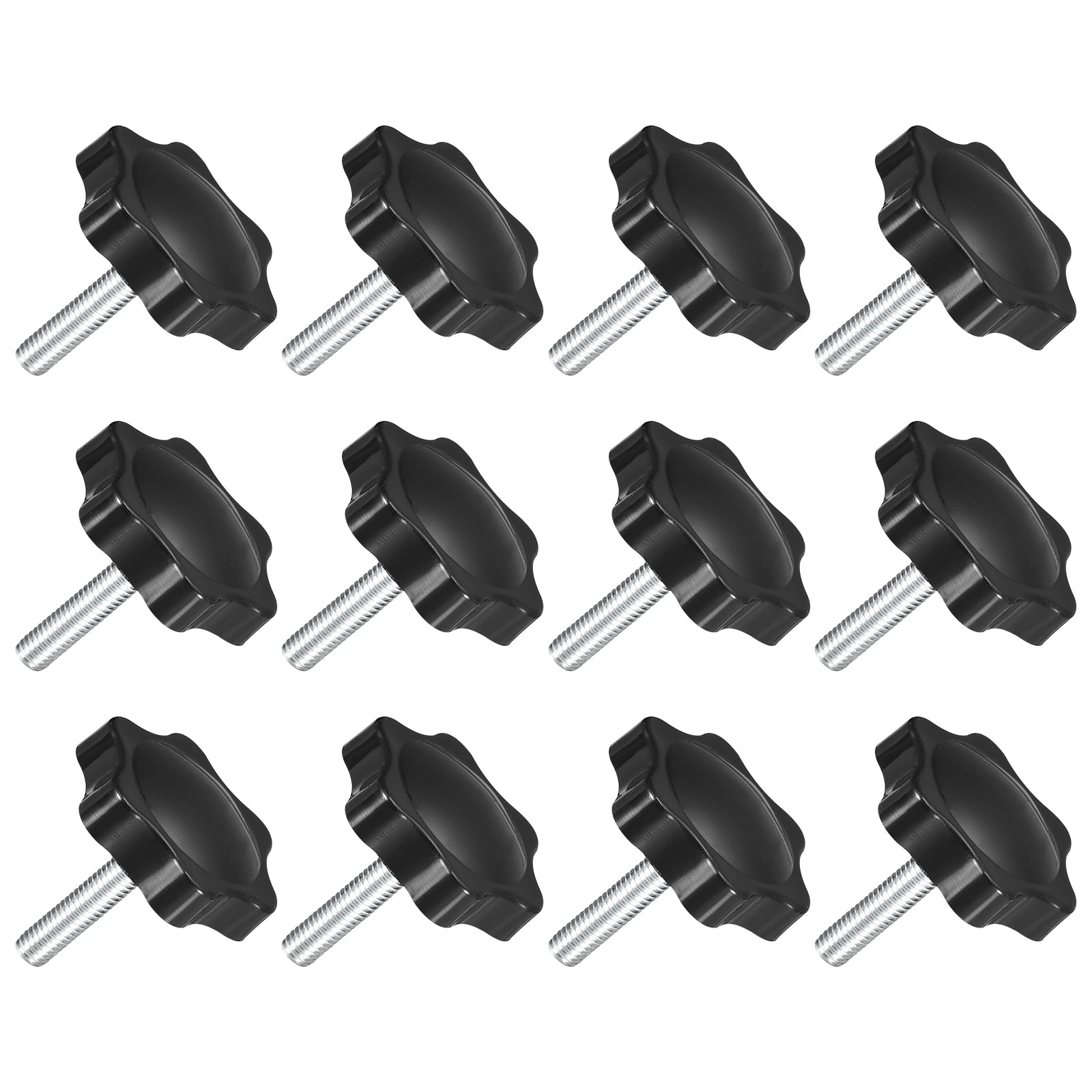 Uxcell 12Pcs M5 x 20mm Star Knobs Plastic Hex Shaped Hand Clamping Knob ...
