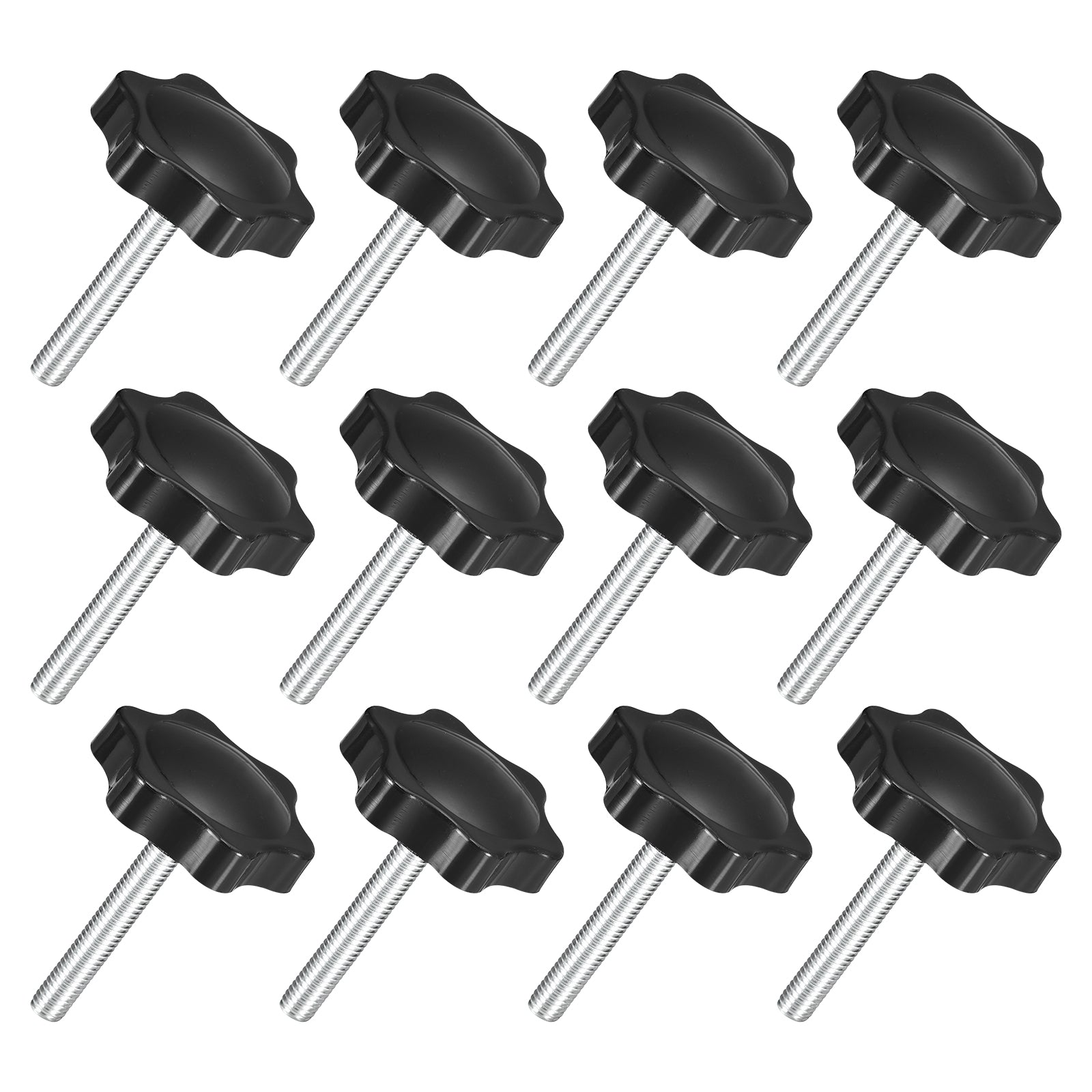 Uxcell 12Pcs M5 x 30mm Star Knobs Plastic Hex Shaped Hand Clamping Knob ...