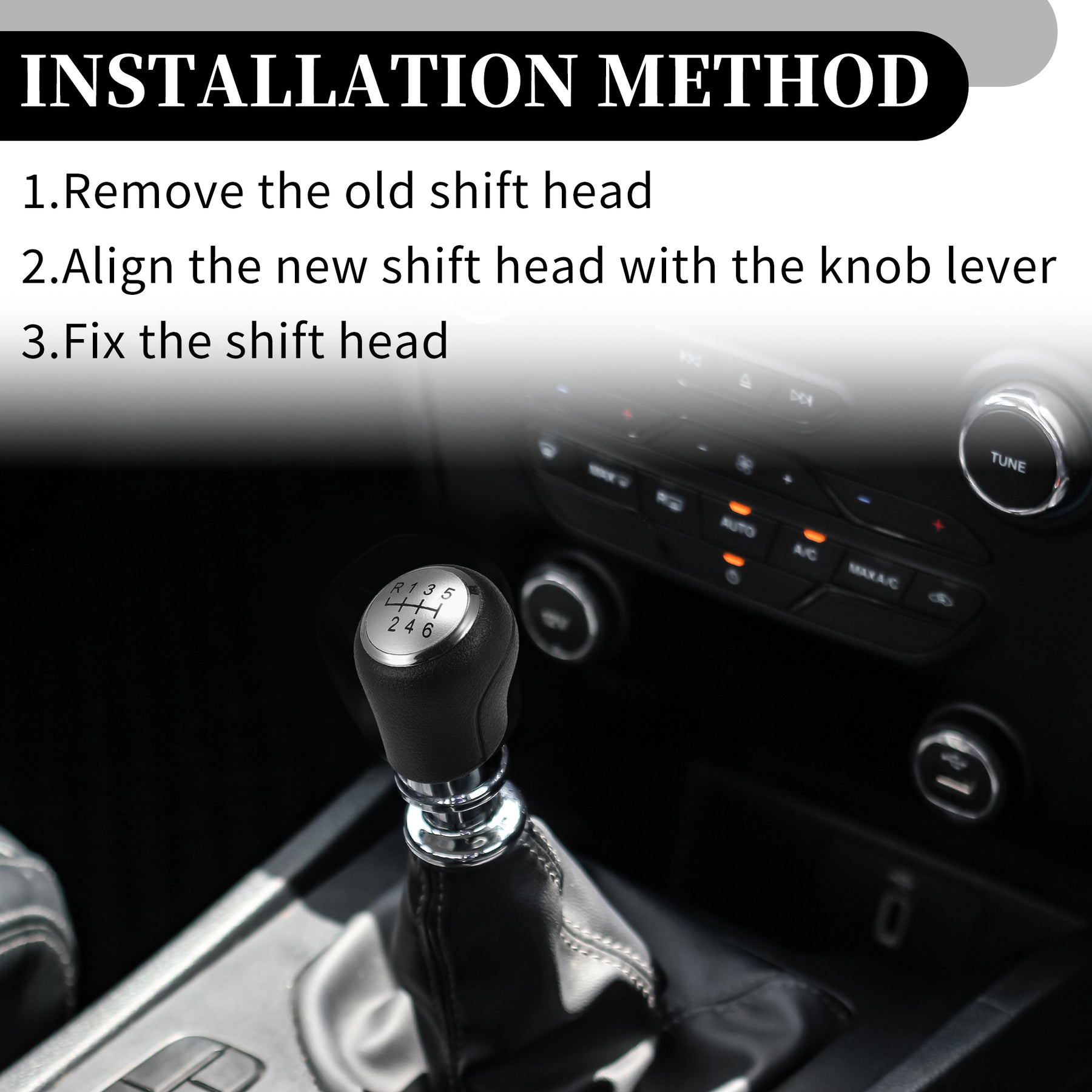 6 Speed Manual Gear Shifter Knob - Car Gearbox Stick Shifter Lever Knob ...