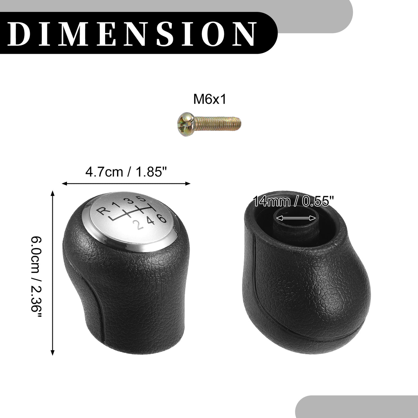 6 Speed Manual Gear Shifter Knob - Car Gearbox Stick Shifter Lever Knob ...