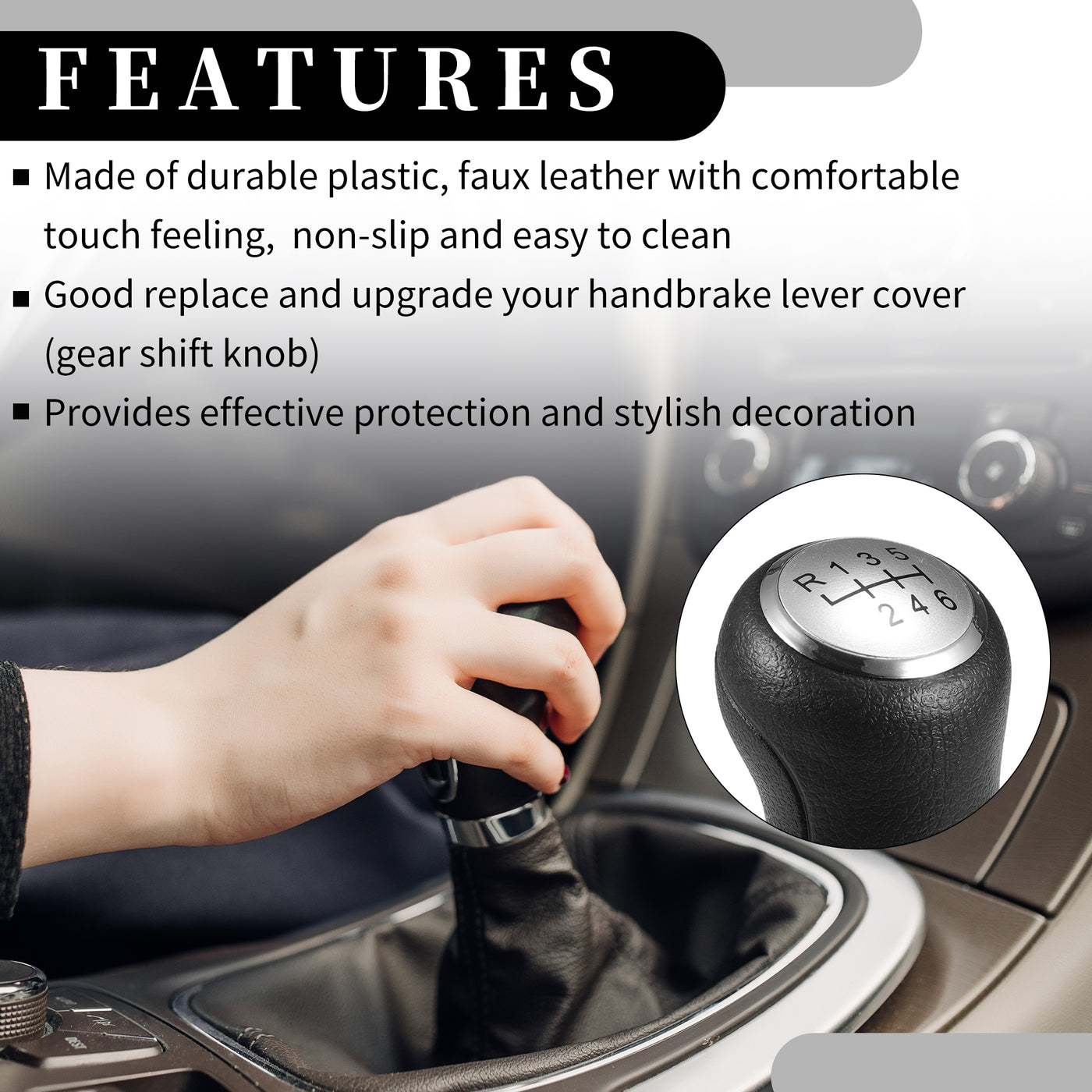 6 Speed Manual Gear Shifter Knob - Car Gearbox Stick Shifter Lever Knob ...