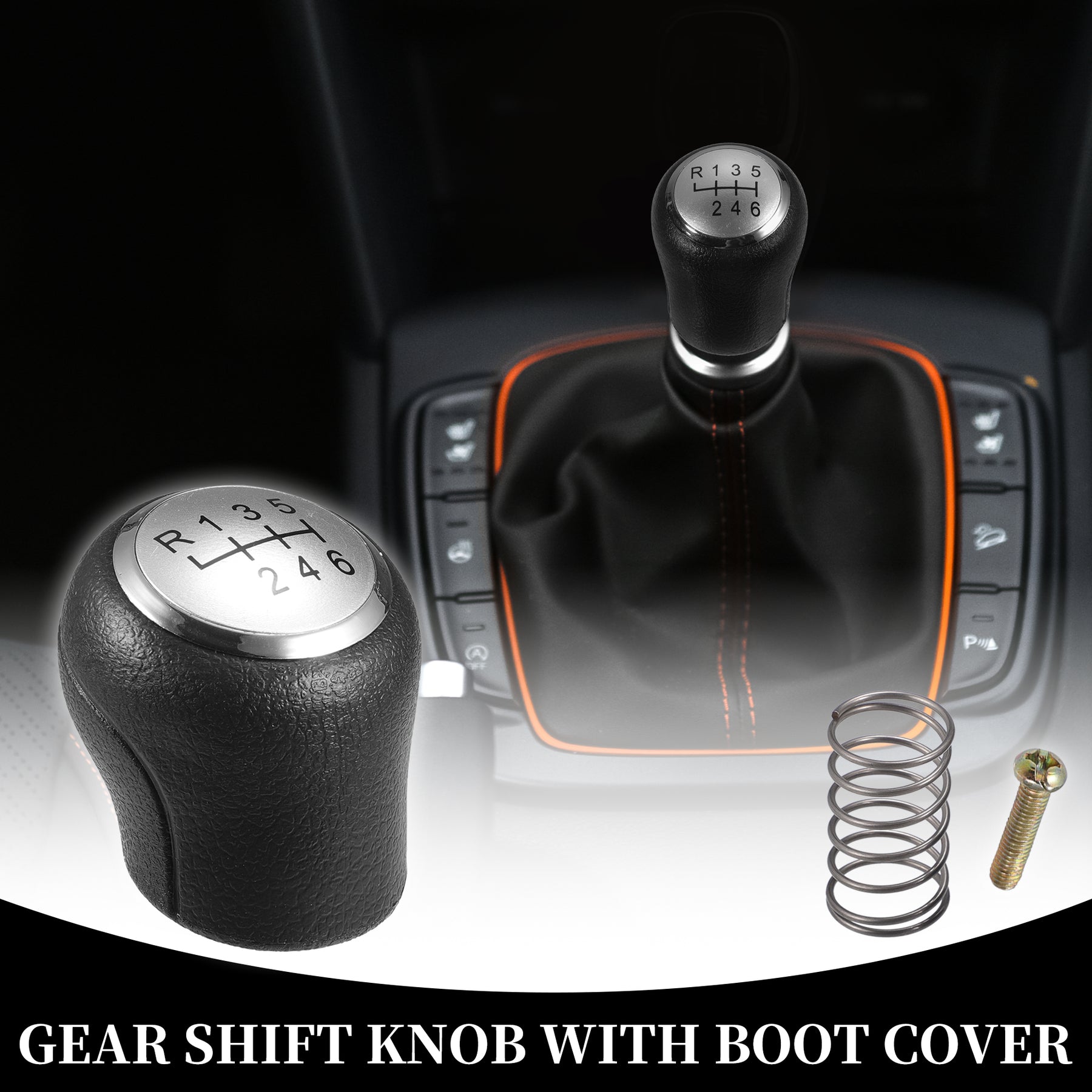6 Speed Manual Gear Shifter Knob - Car Gearbox Stick Shifter Lever Knob ...