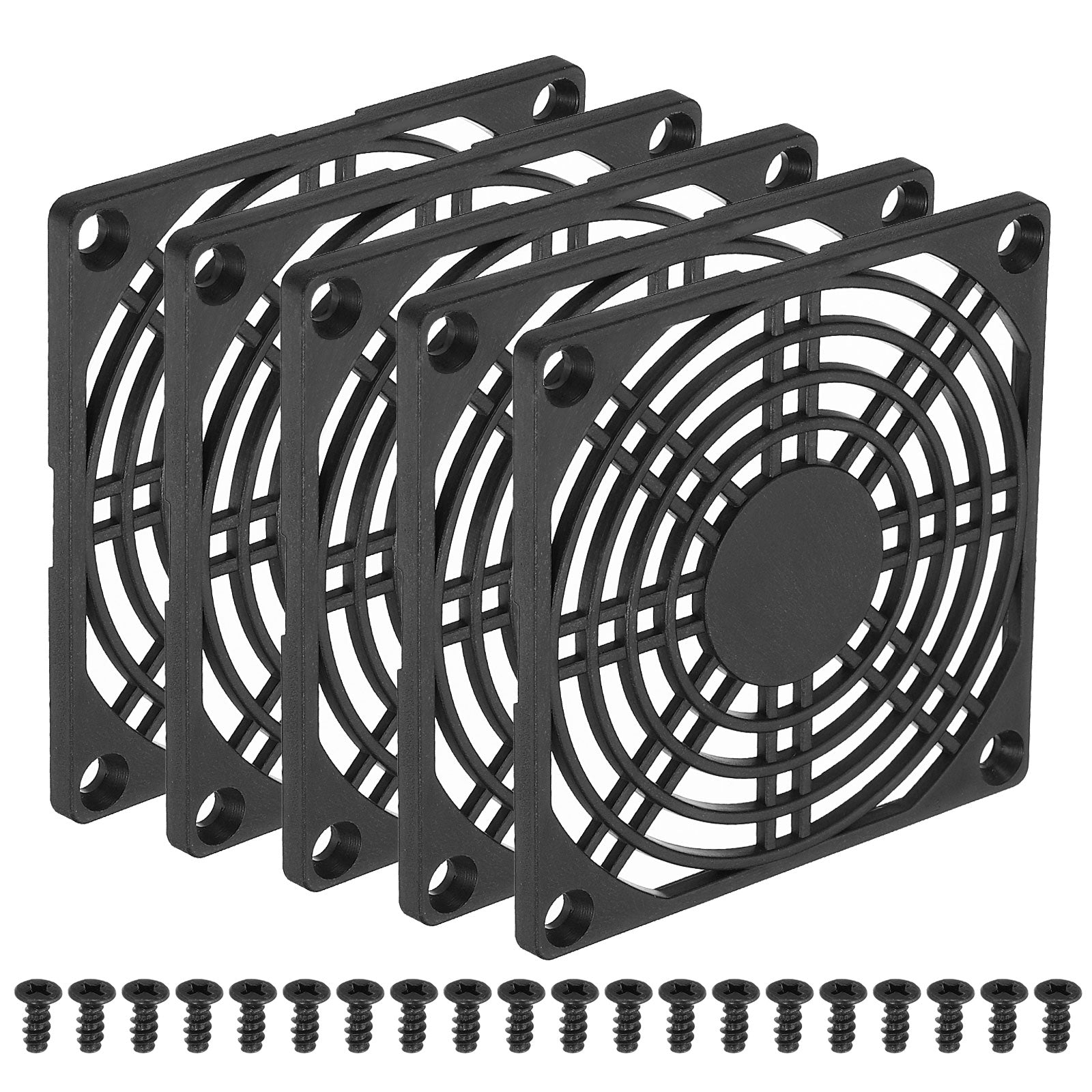 80mm Fan Grill with Screws, 5 Pack ABS Plastic Frame Ventilator Grill ...