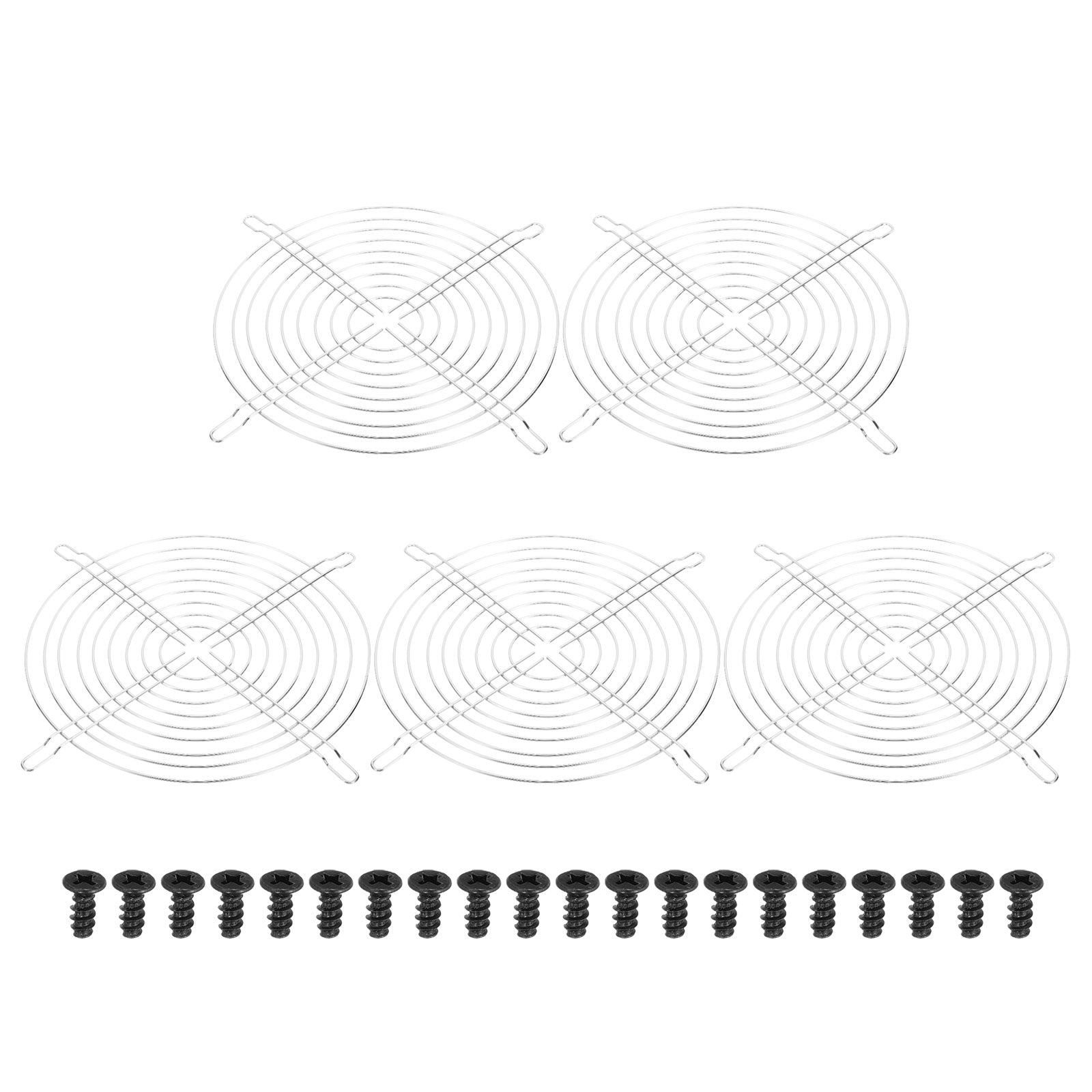 200mm Fan Grill with Screws, 5 Pack Chrome Plated Iron Frame Ventilator ...