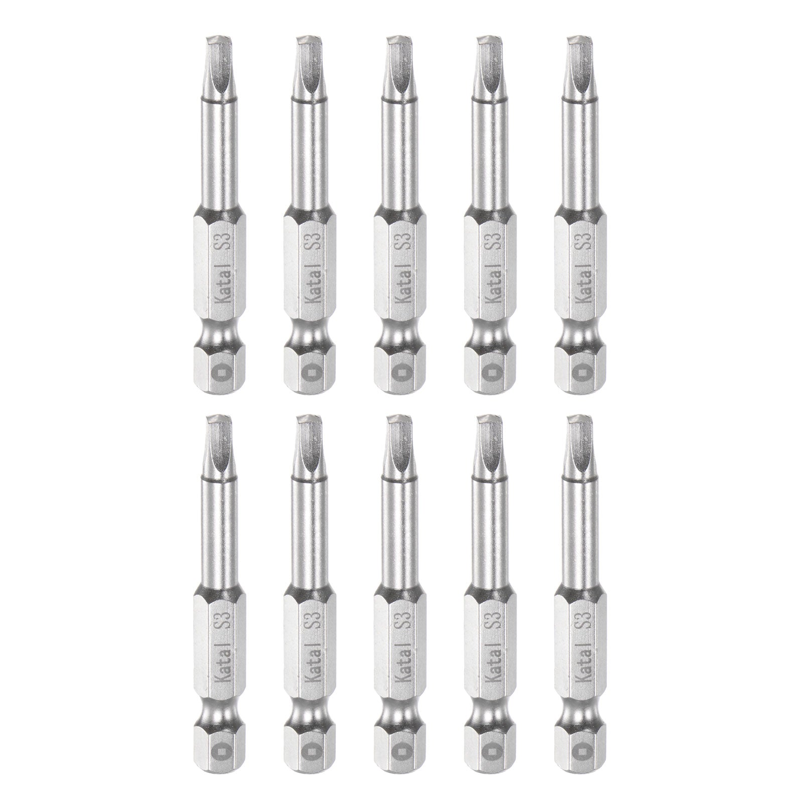 10pcs S3 Magnetic Square Screwdriver Bit 1/4" Hex Shank 2" Length ...