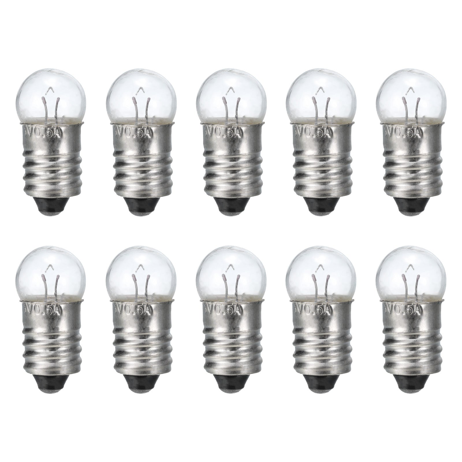6V/0.5A E10 Mini Light Bulbs, 10Pcs Miniature Screw Bulbs Warm Yellow ...