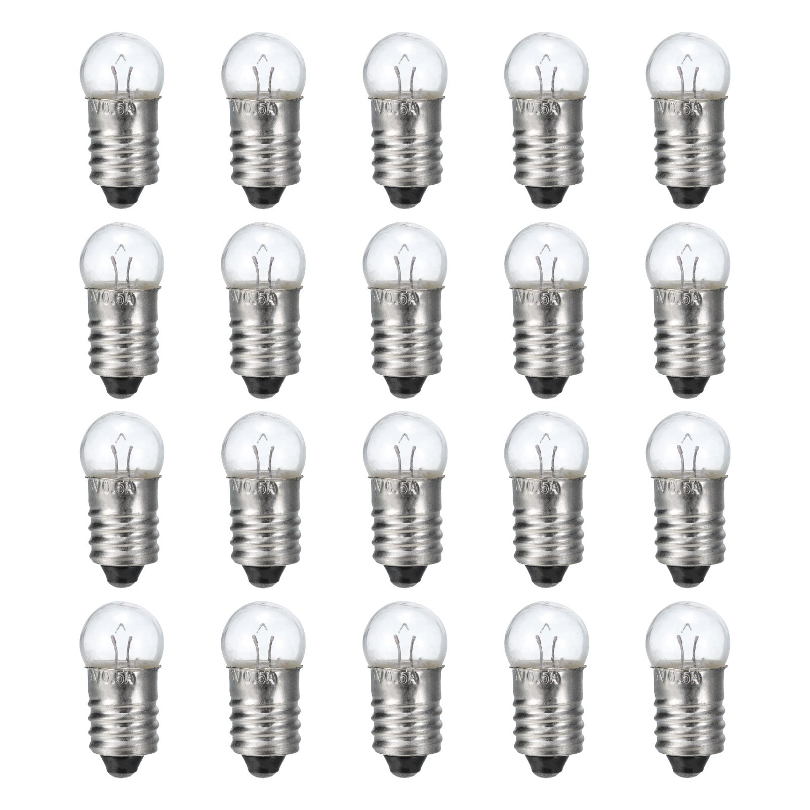 6V/0.5A E10 Mini Light Bulbs, 20Pcs Miniature Screw Bulbs Warm Yellow ...