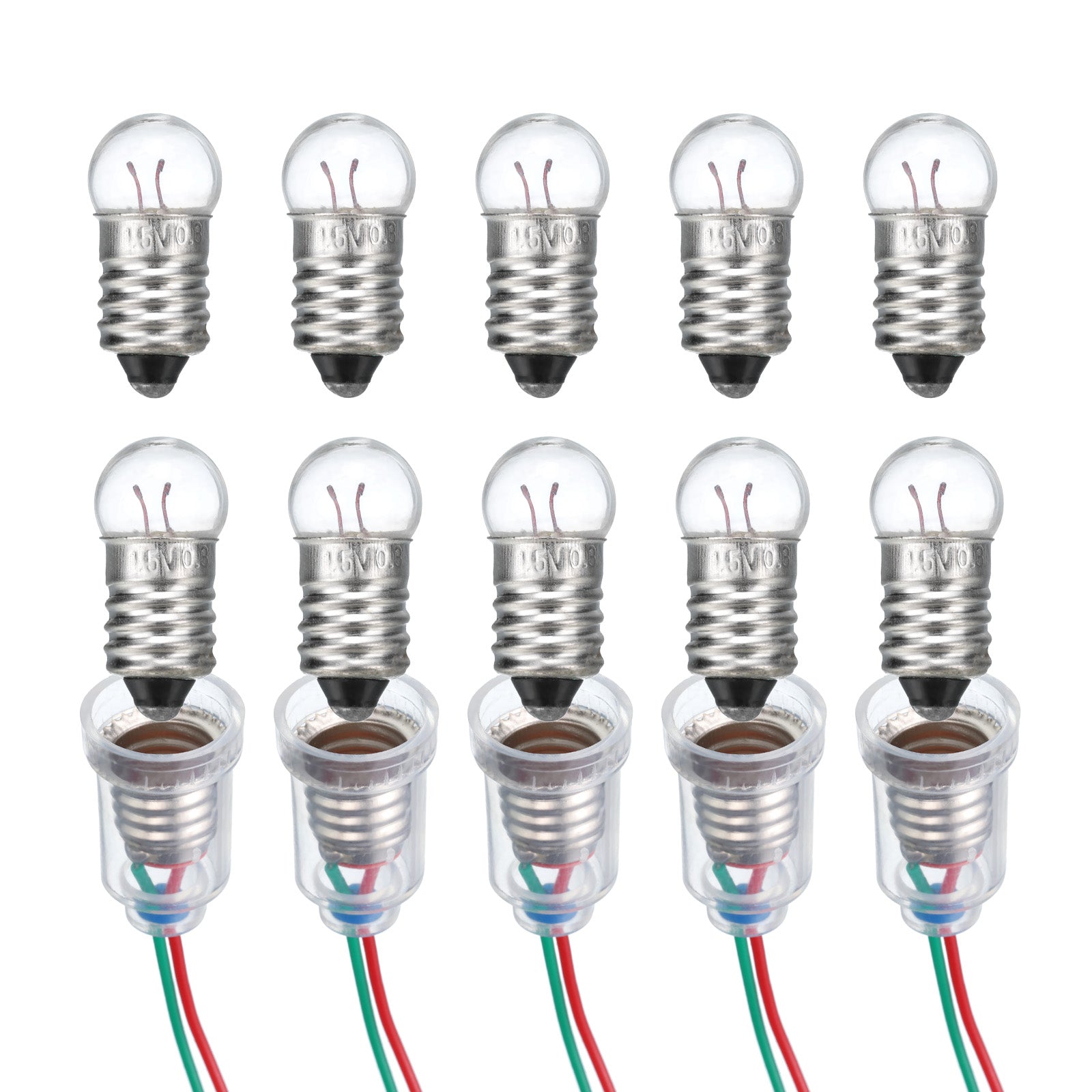 1.5V/0.3A E10 Mini Light Bulbs, 1Set Miniature Screw Bulbs Warm Yellow ...
