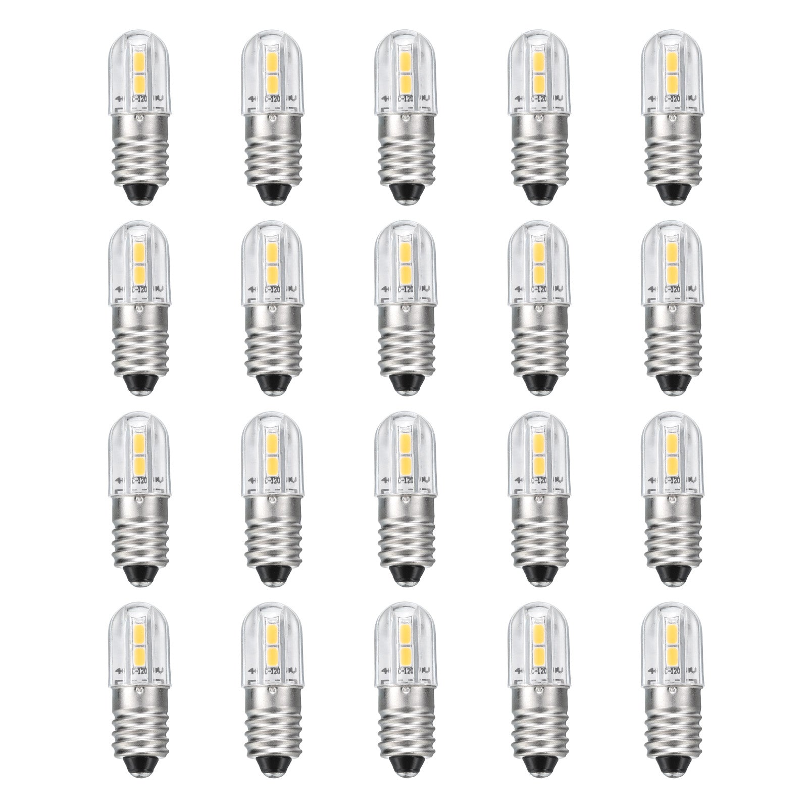 120V/0.0083A E10 Mini Light Bulbs, 20Pcs Miniature Screw Bulbs Warm ...