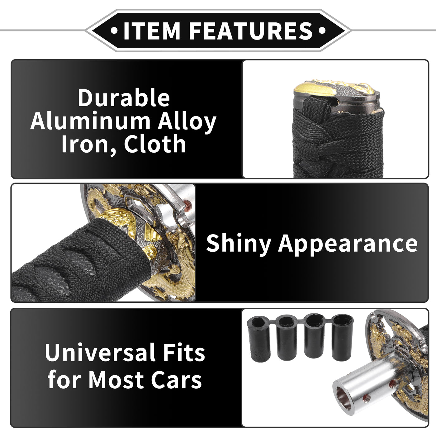 Gear Shifter Knob Kit, 20cm Stick Shifter Lever Knob Universal for ...