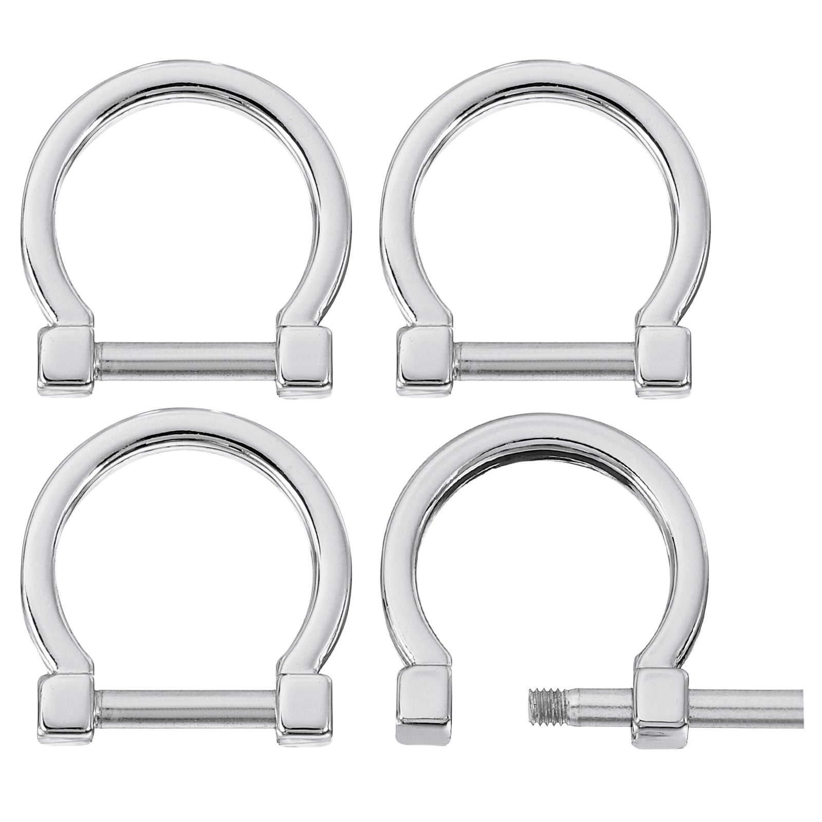 Uxcell D-Rings with Screw Shackle, 4Pcs 13mm U Shape D Ring for Bag DIY ...