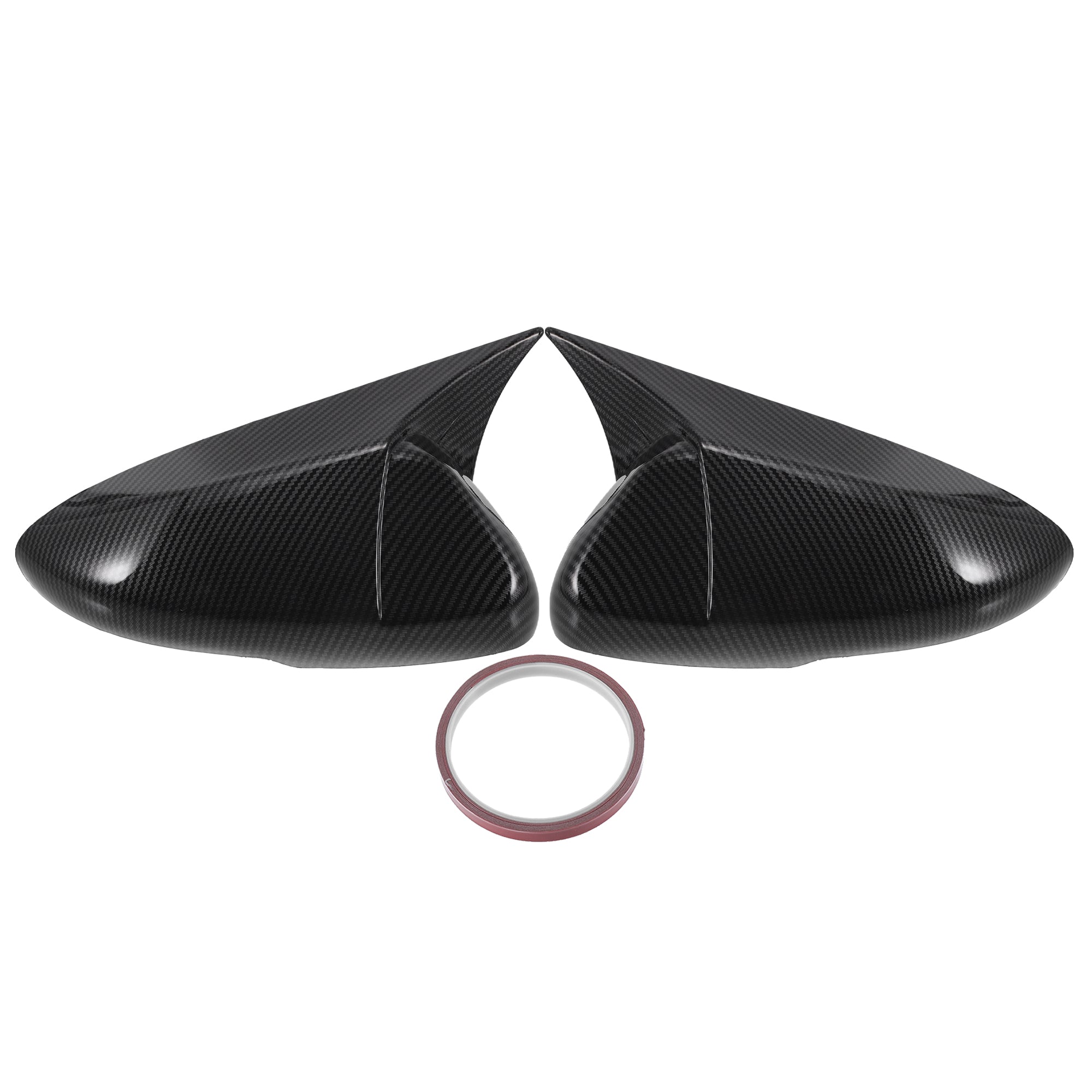 Pair Car Rear View Driver Passenger Side Mirror Cover Cap Overlay Black ...