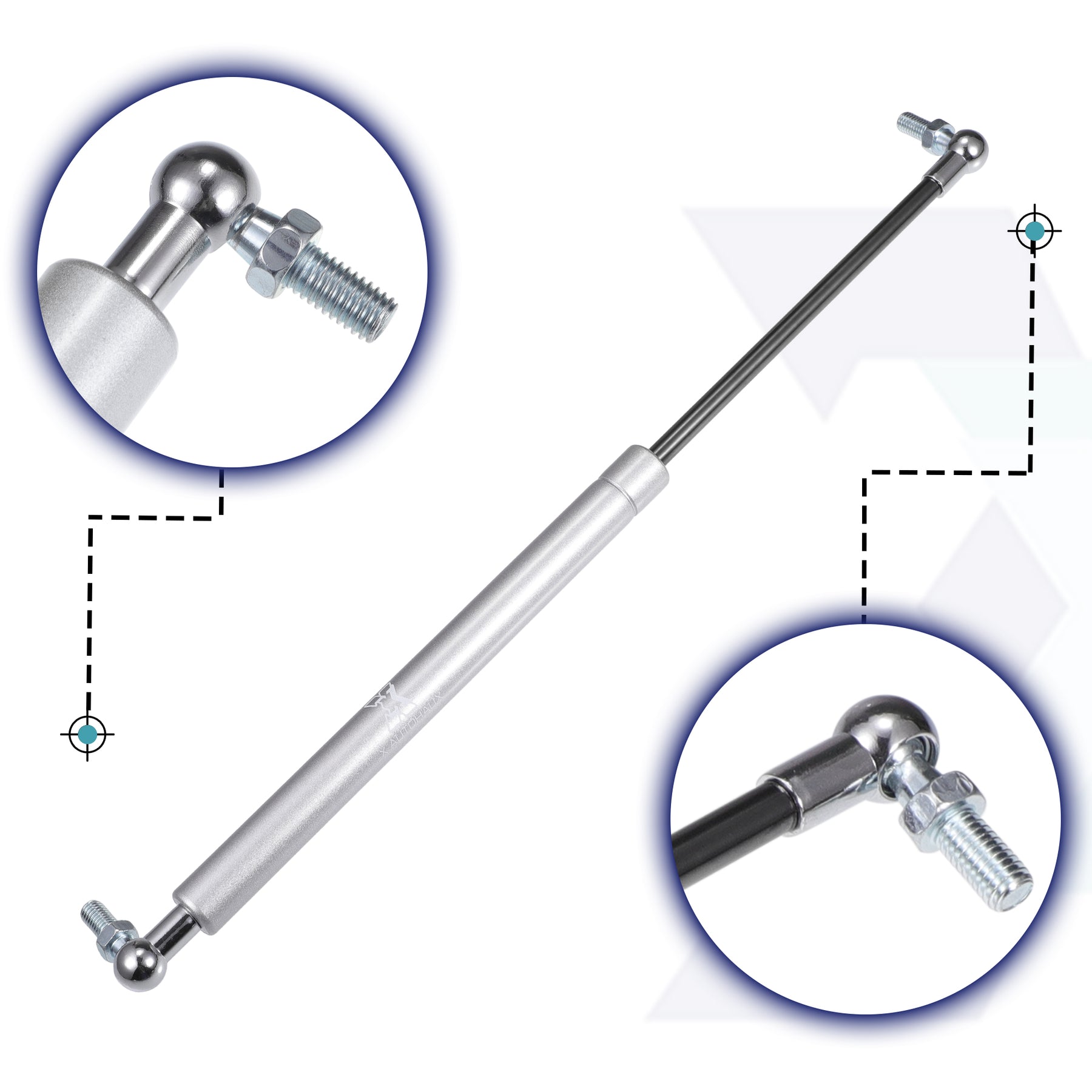 1 Set 16inch 44lbs/200N Silver Tone Lift Supports Struts Shocks Gas ...