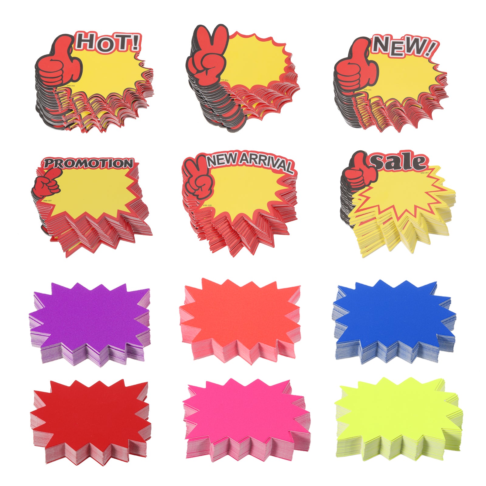 Blank Star Gesture Sale Signs Price Tags Fluorescent Star Pricing ...