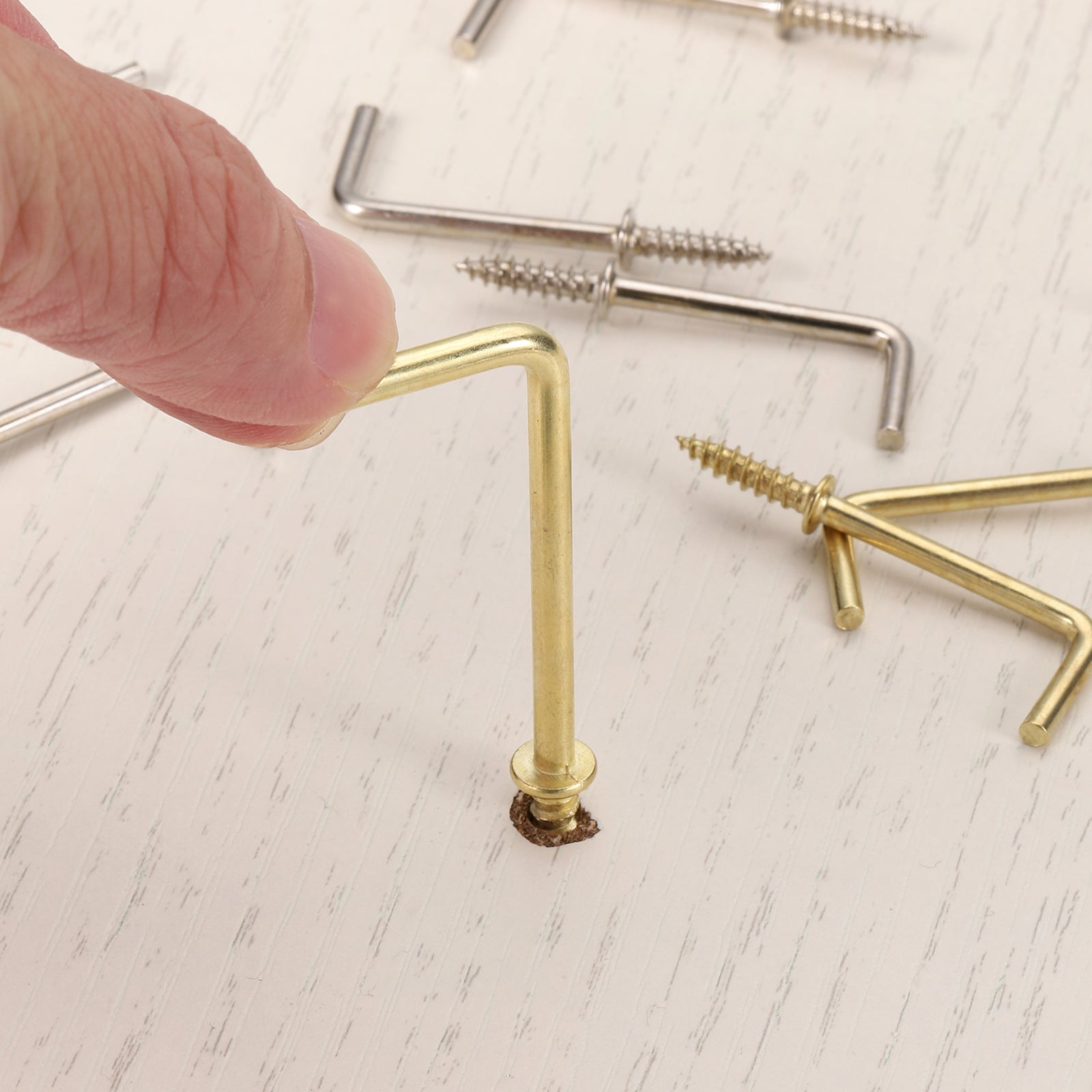 Uxcell Right Angle Hooks, 20Pcs 2" L Shaped Screw Hooks Screw in Hooks ...