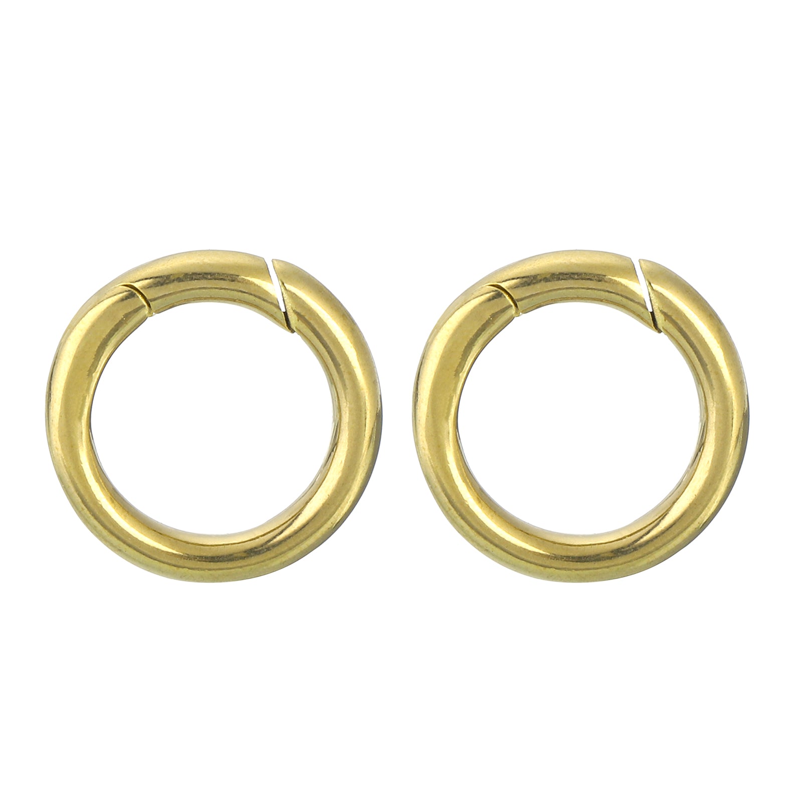 Uxcell 2Pcs Metal Spring O Rings 0.46"(11.6mm), Brass Spring Keyring ...