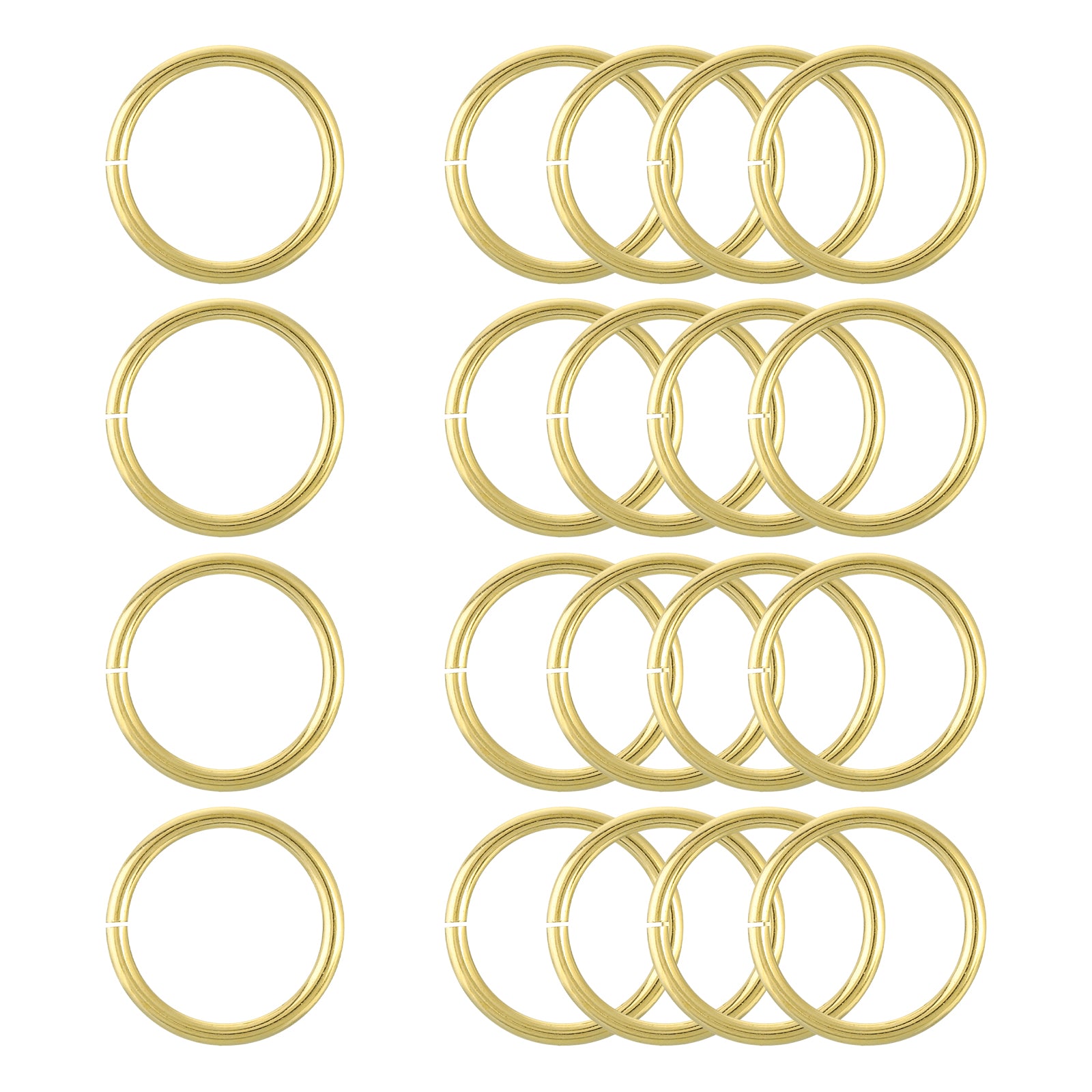 Uxcell 20Pcs Open Jump Rings, 30mm/1.18" Brass Jump Ring Connectors 3mm ...