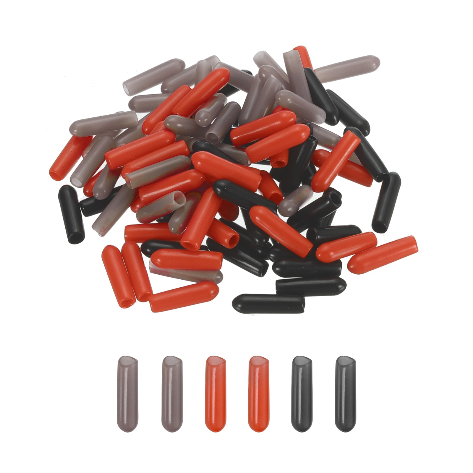 Uxcell 90pcs Rubber End Caps 3mm(1/8") ID Vinyl PVC Round Tube Bolt Cap ...