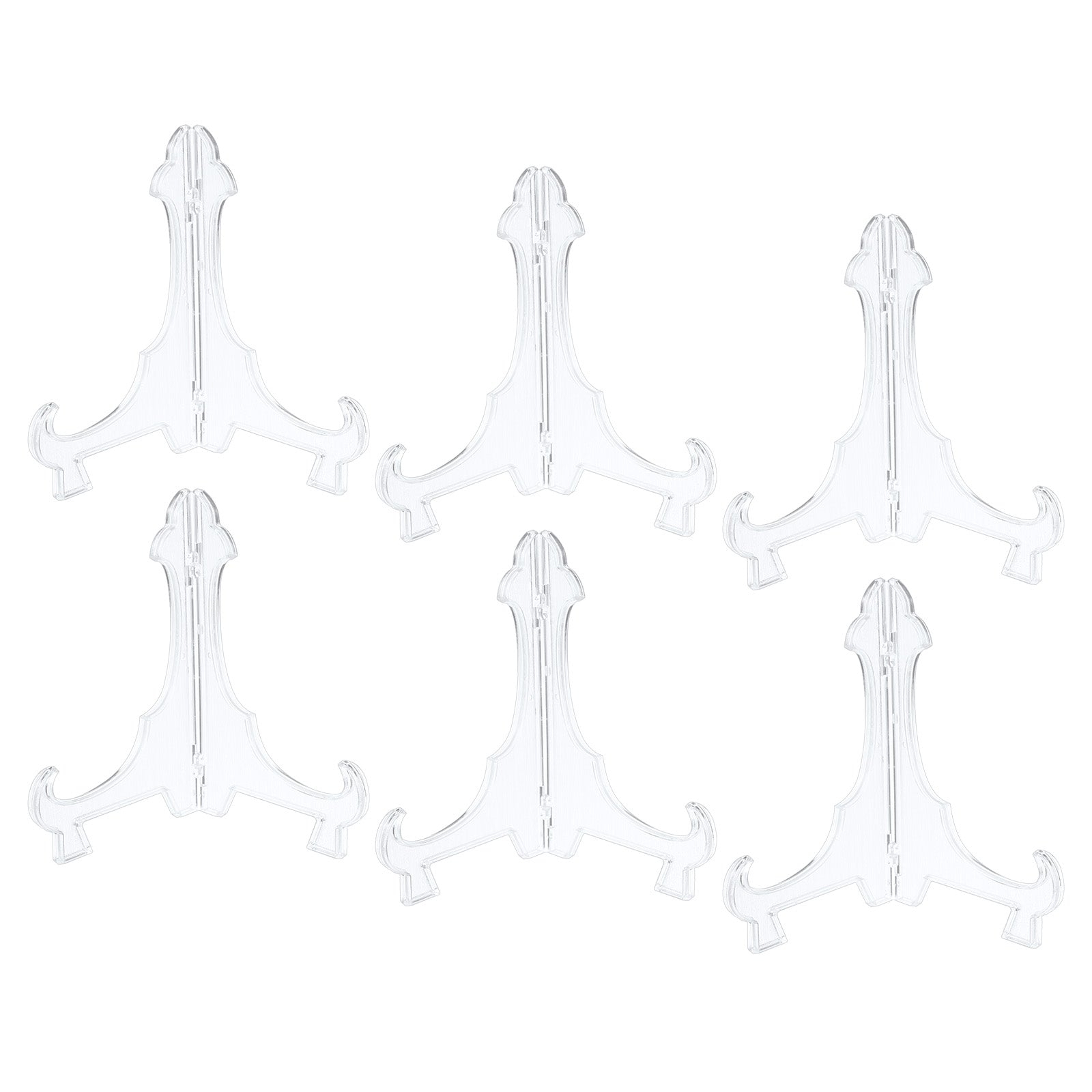 Uxcell 6Pcs 8" Easel Plate Holder, Plastic Folding Display Stand Clear ...