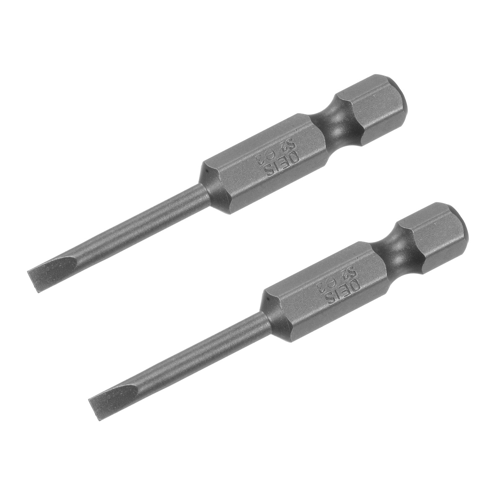 Uxcell 2 Pcs 3mm Slotted Screwdriver Bits 1/4" Hex Shank for Power ...