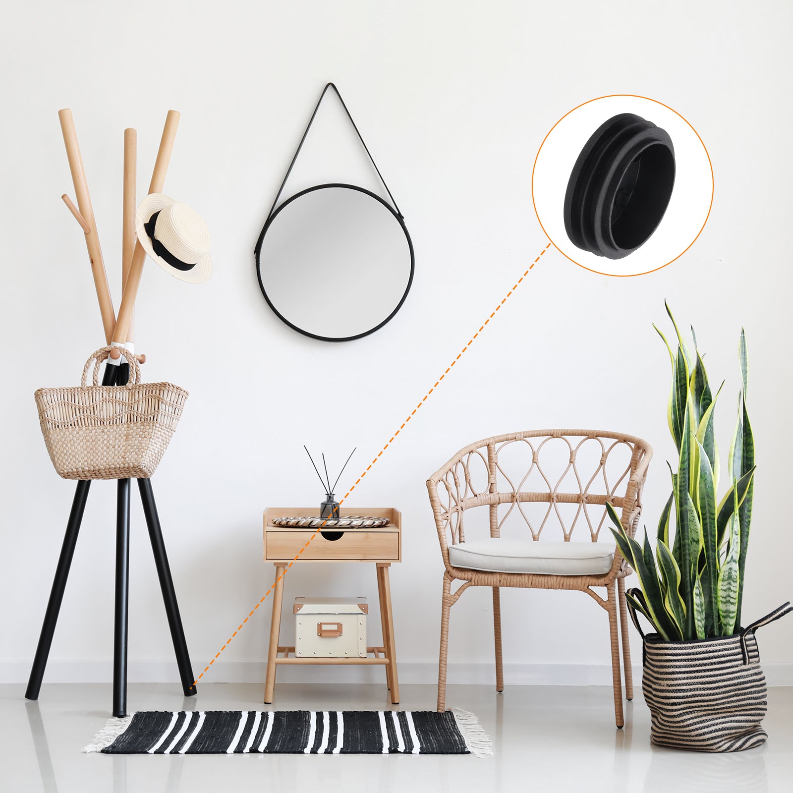 Uxcell 36 Pcs Round Plastic Plug Furniture Leg Pipe Insert 45mm(1.77 ...