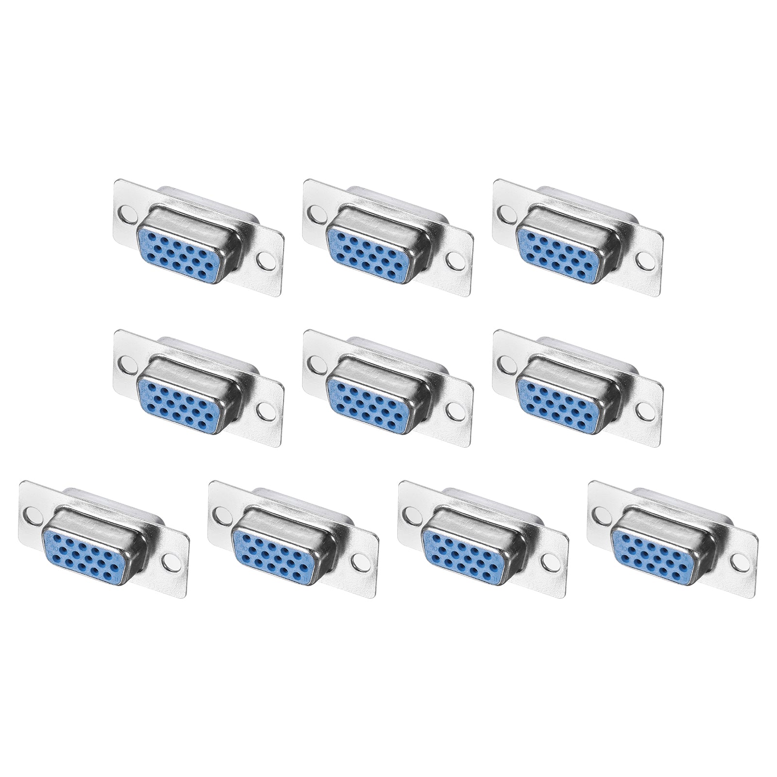 Uxcell D-sub Connector DB15 Female Socket 15-pin 3-Row Female Serial ...