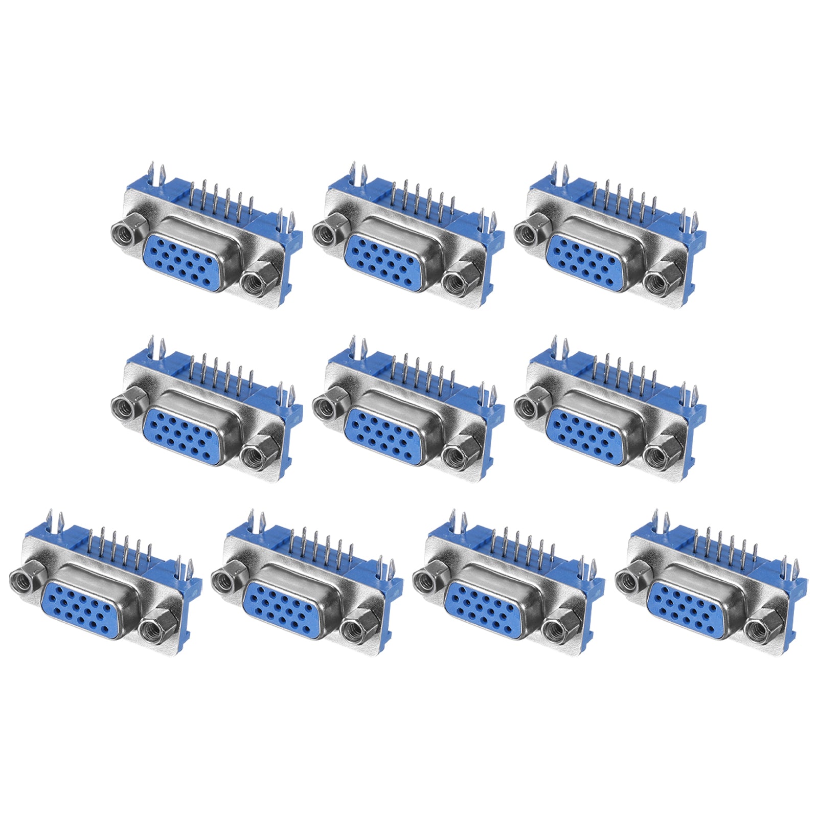 Uxcell VGA Connector VGA15 Female Socket 15-pin 3-Row Female Serial ...
