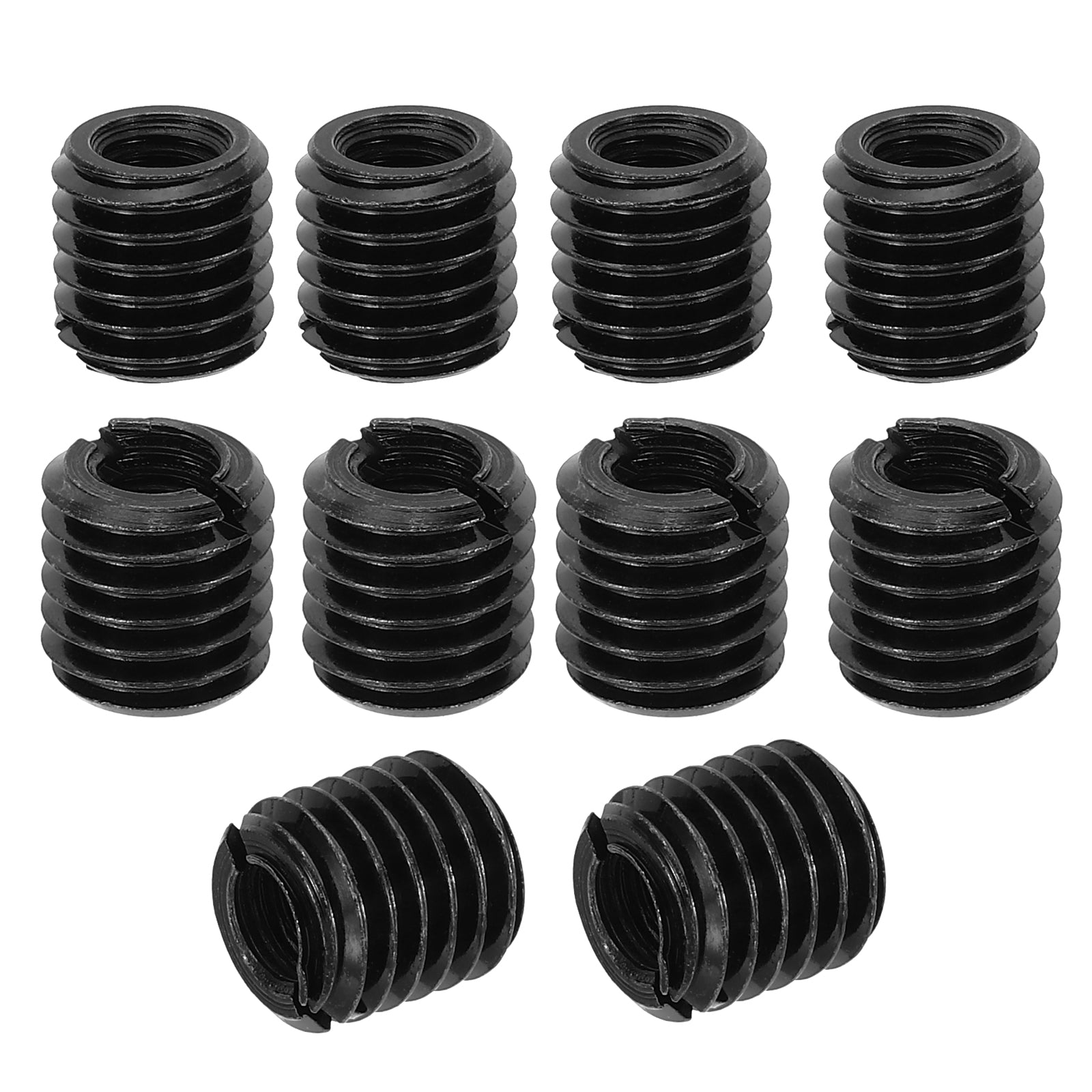 10Pcs M10xM6x10mm Male to Female Thread Repair Insert, Black | Harfington