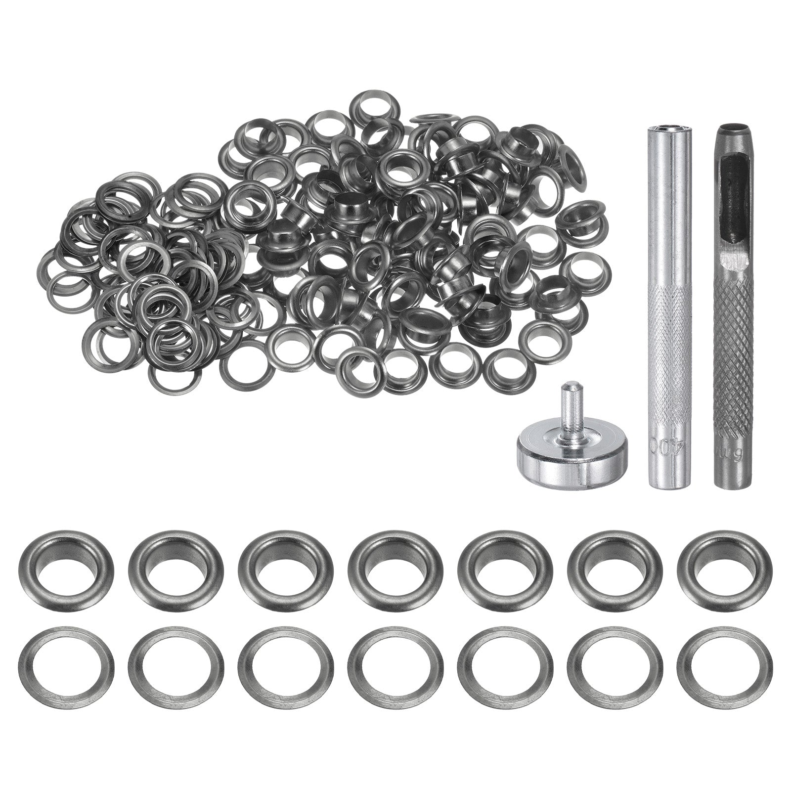 100pcs Grommet Tool Kit 6mm Copper Grommet Eyelet Set with Hole Hollow ...