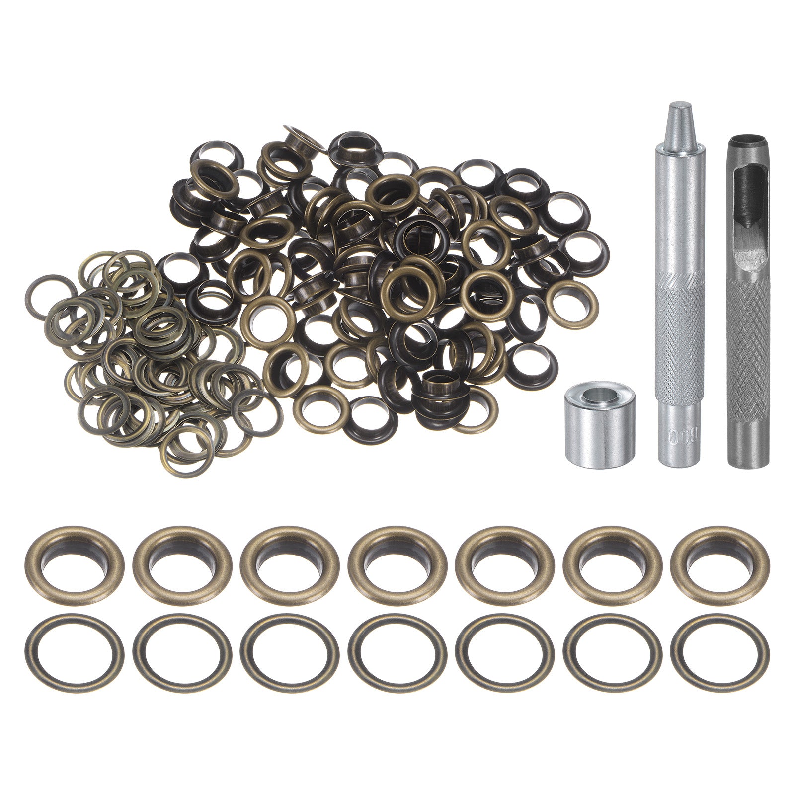 100pcs Grommet Tool Kit 8mm Copper Grommet Eyelet Set with Hole Hollow ...