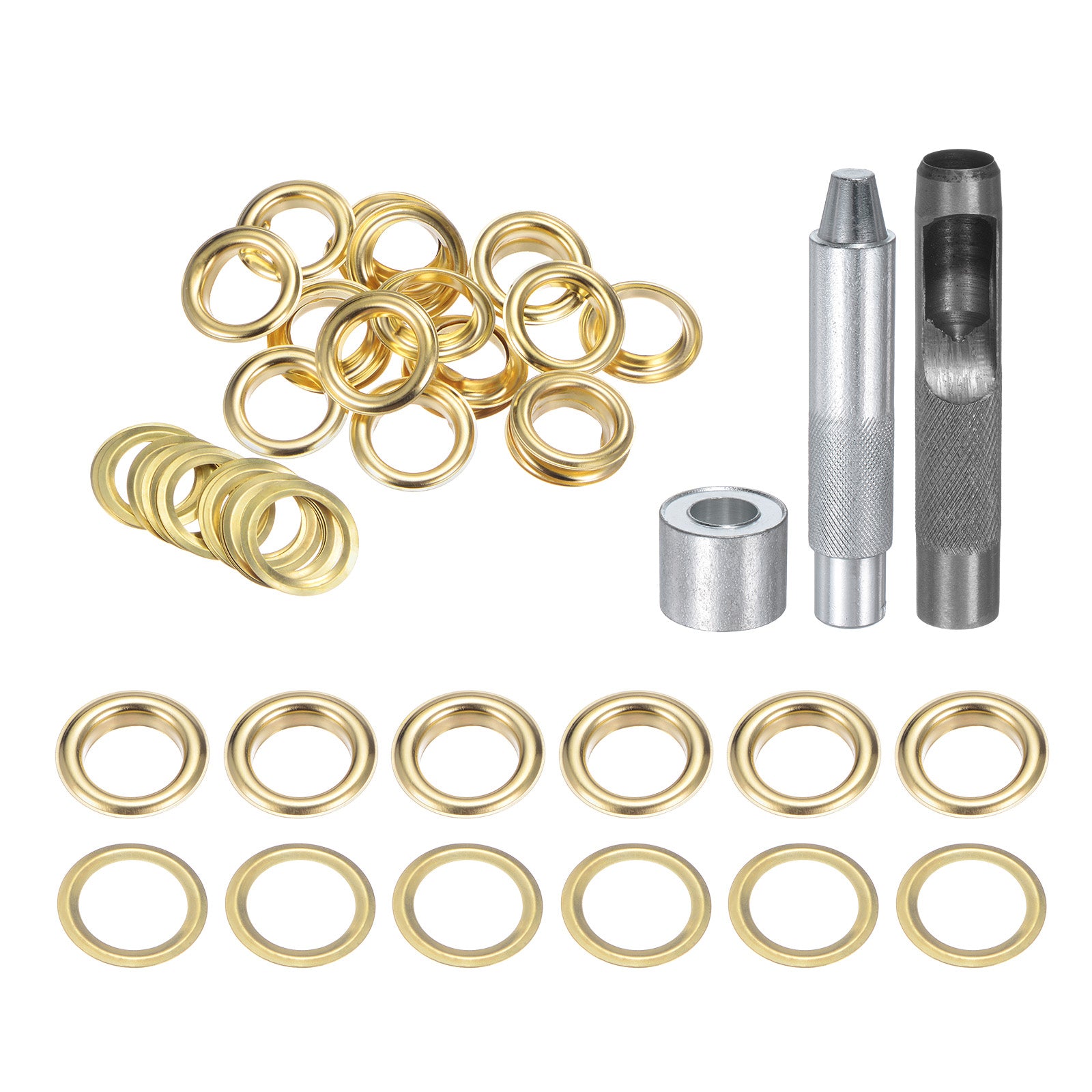 20pcs Grommet Tool Kit 14mm Copper Grommet Eyelet Set with Hole Hollow ...