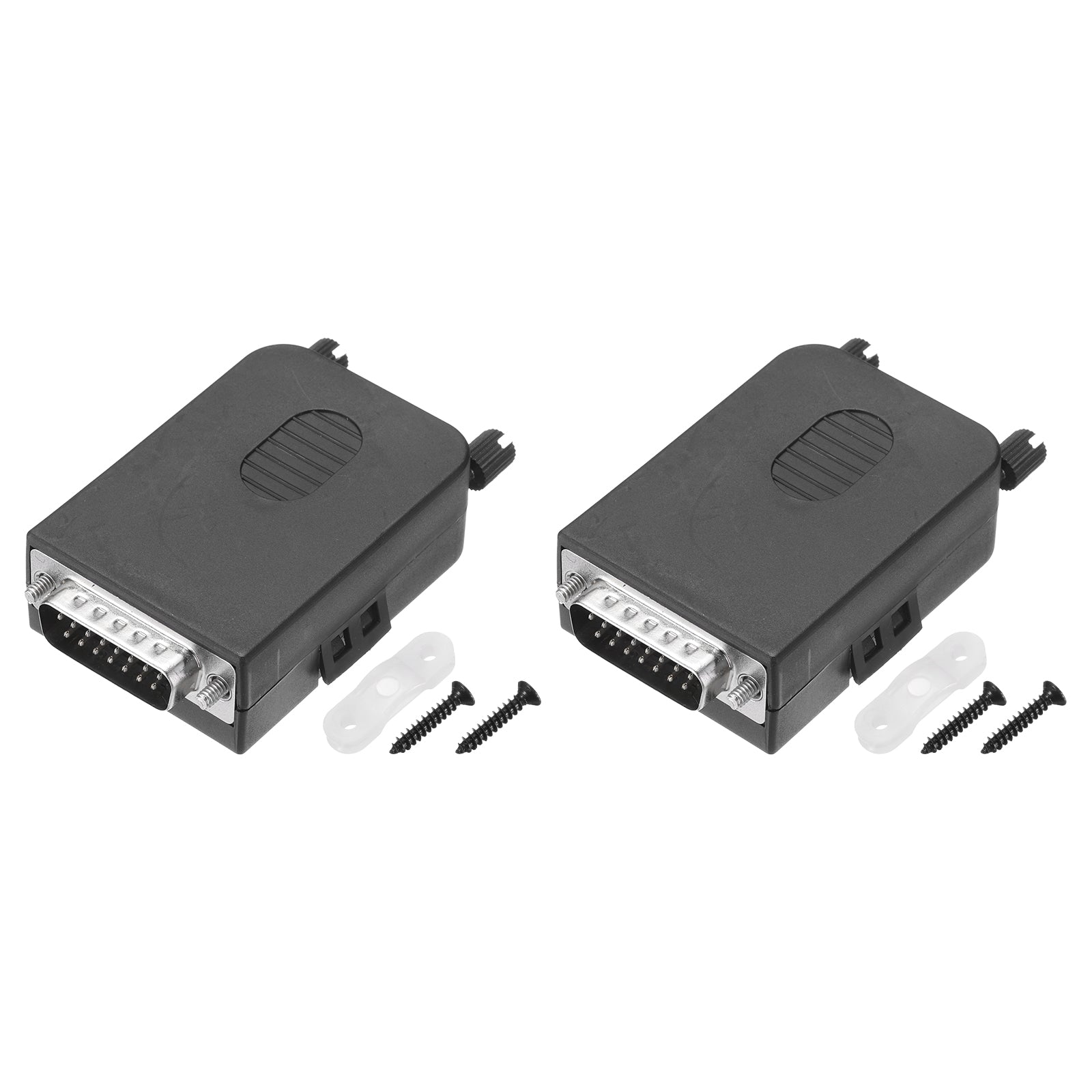 Uxcell D-sub Connector Male Port 2-Row 15-Pin Terminal Block Adapter ...