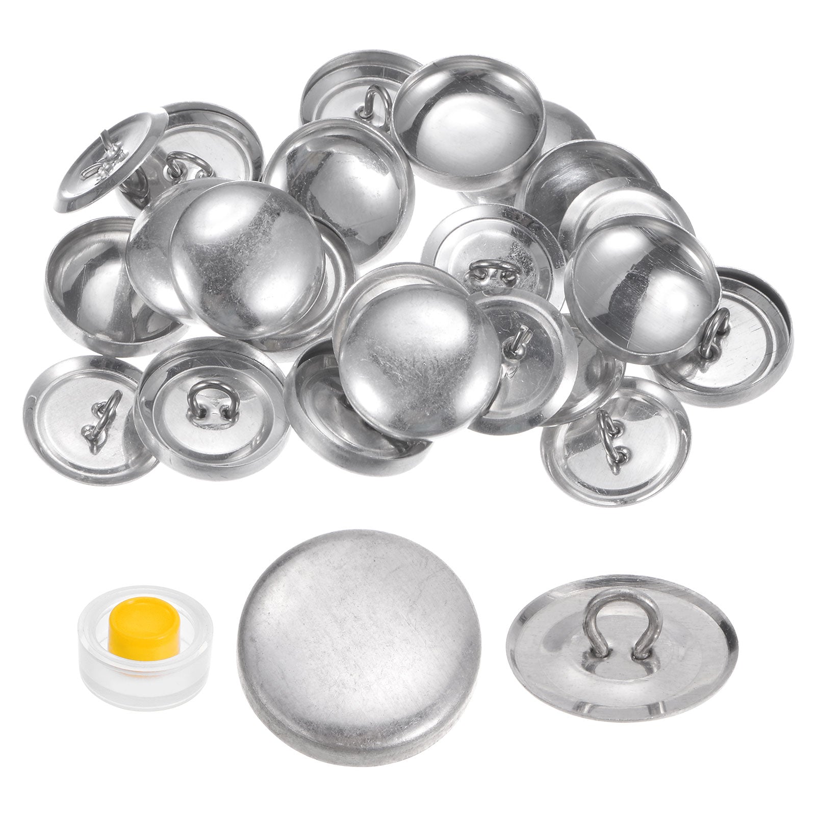 15 Sets Self Cover Button Kit 19mm Aluminum Button with Tools | Harfington