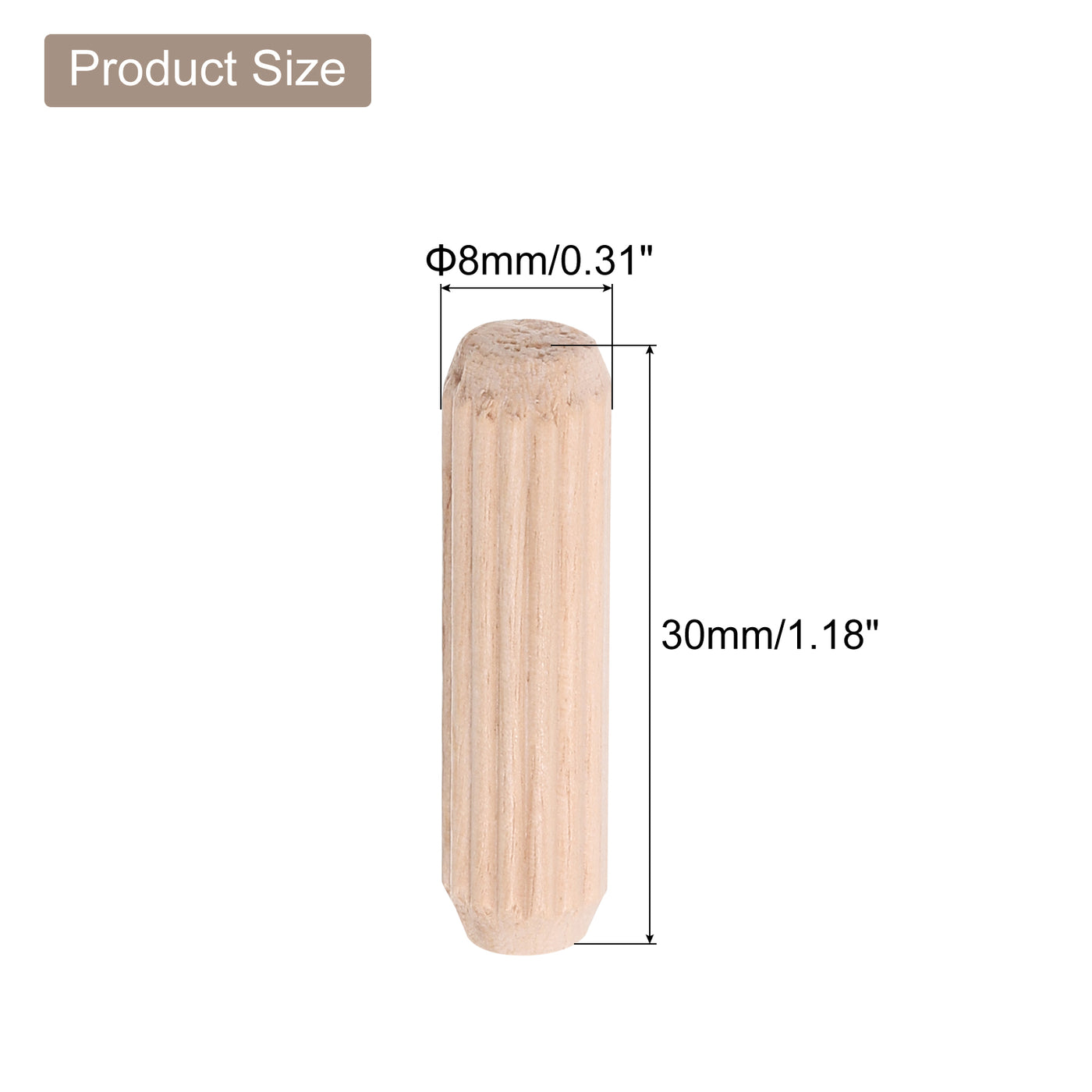 Wood Dowels One Stop DIY Wooden Dowels - 10-Pack M8 X 50mm Grooved ...