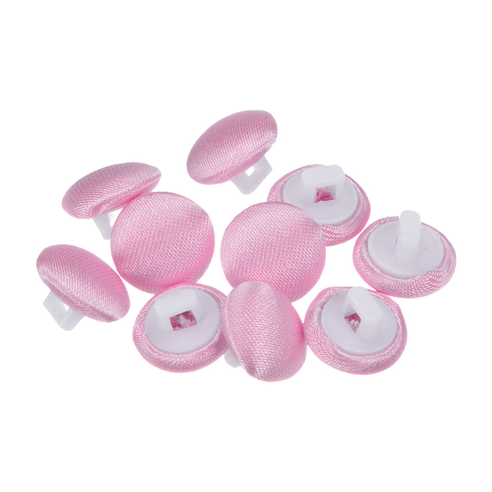 10pcs 16L Fabric Cloth Covered Button 10mm Round Plastic Sewing Buttons ...