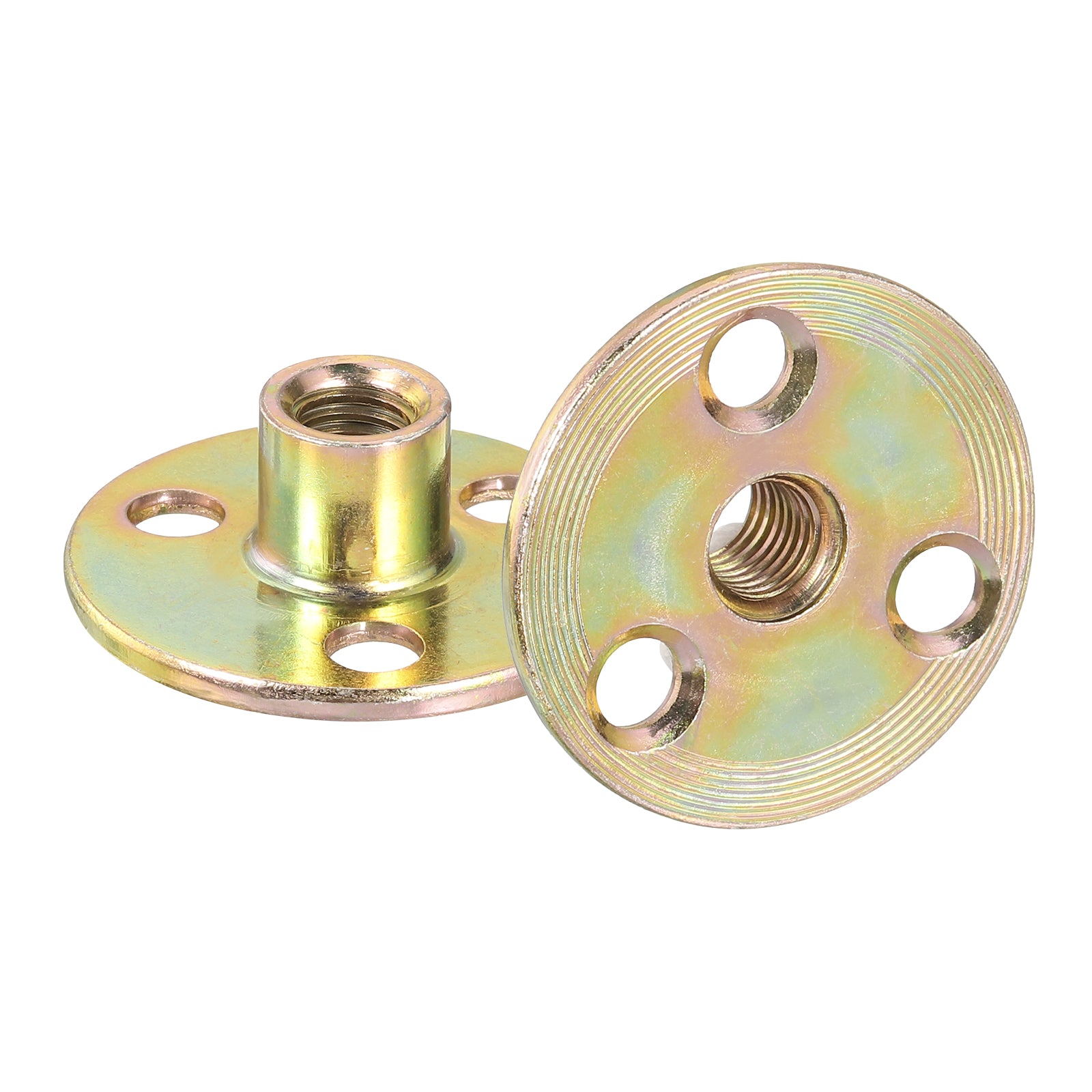 Uxcell M8 Brad Hole Tee Nut, 12pcs Carbon Steel Round Base T-Nuts ...