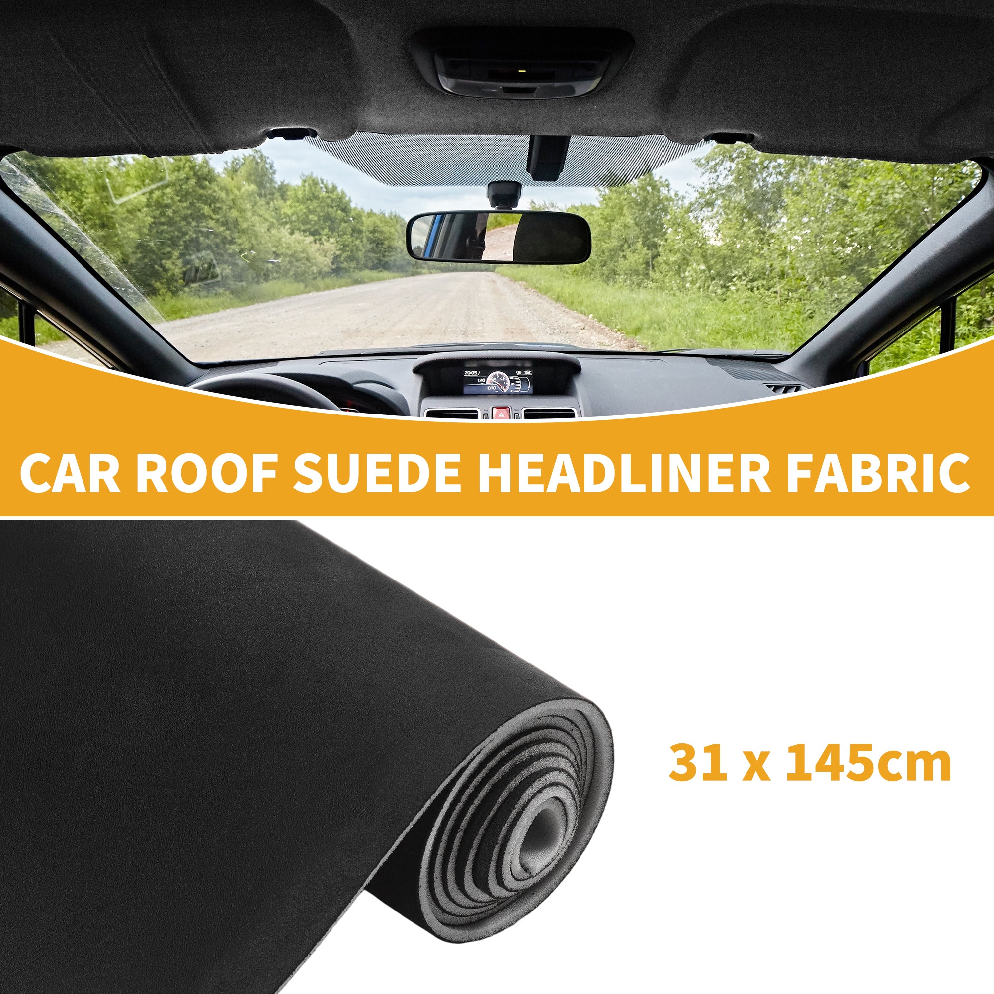 150G Suede Headliner Fabric 12"x57" Foam Back for Car Interior Roof ...