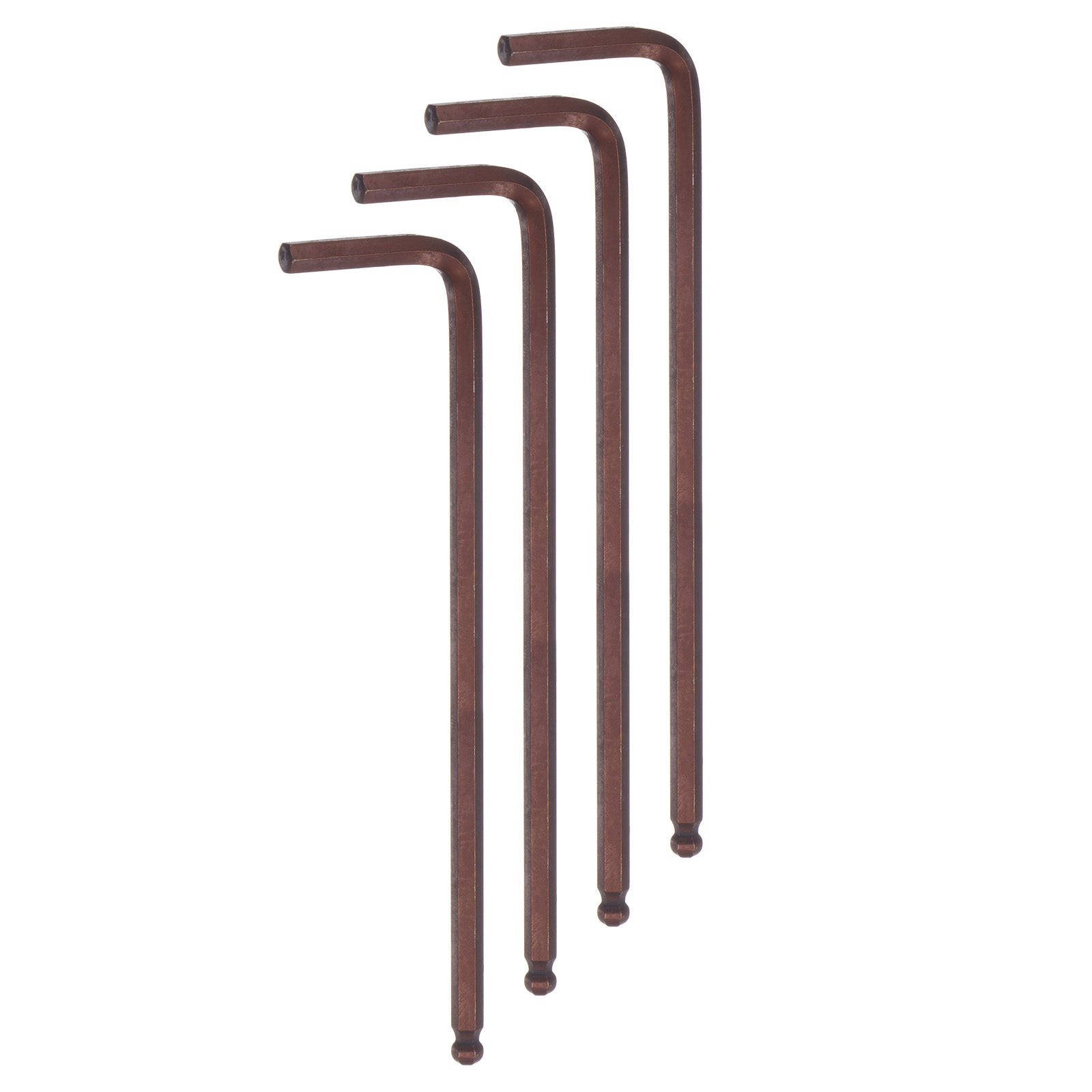 4pcs Ball End Hex Key Wrench 4mm S2 Steel L-Shape Long Arm Hexagon ...