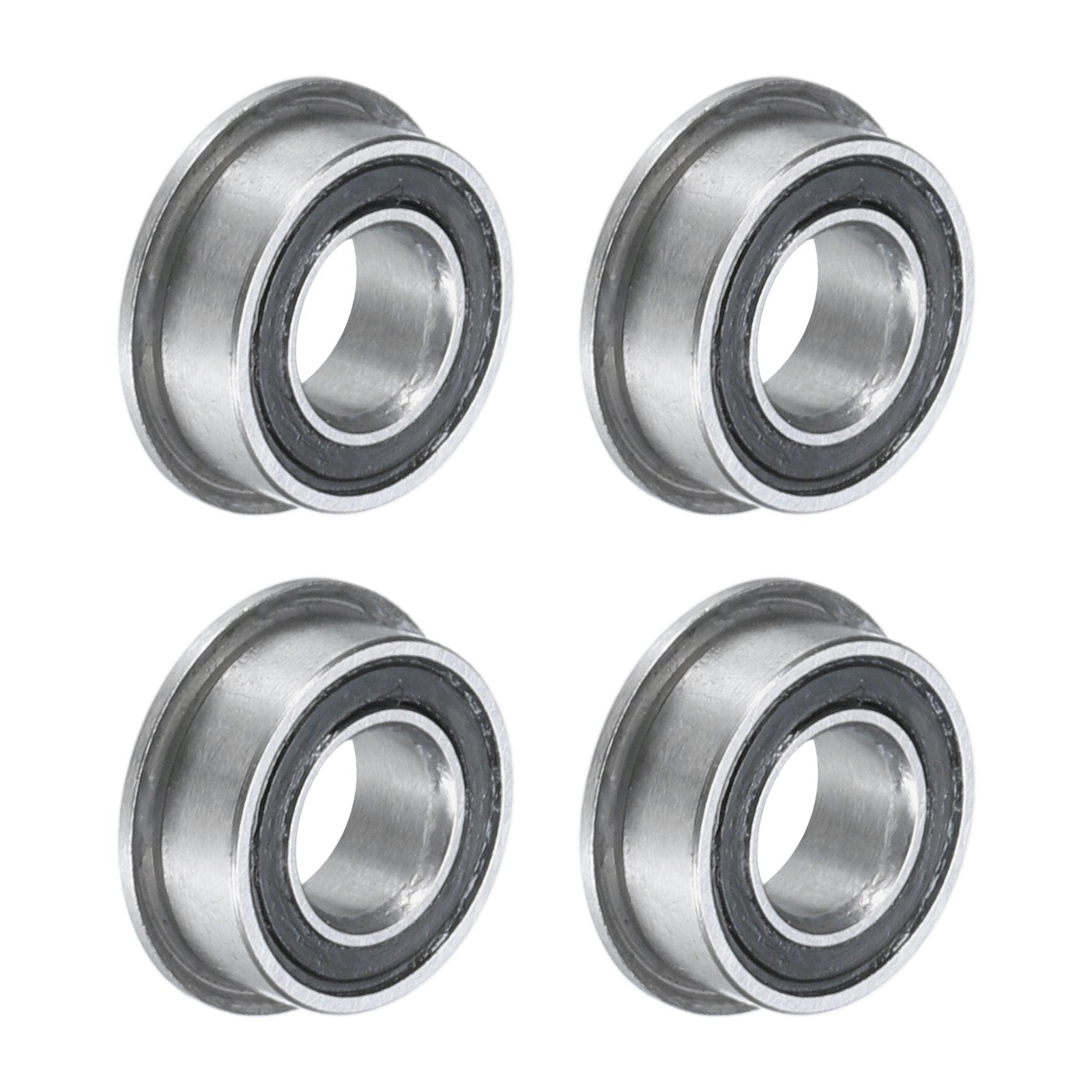 Uxcell MF85-2RS Flanged Ball Bearing 5x8x2.5mm Double Sealed Chrome ...
