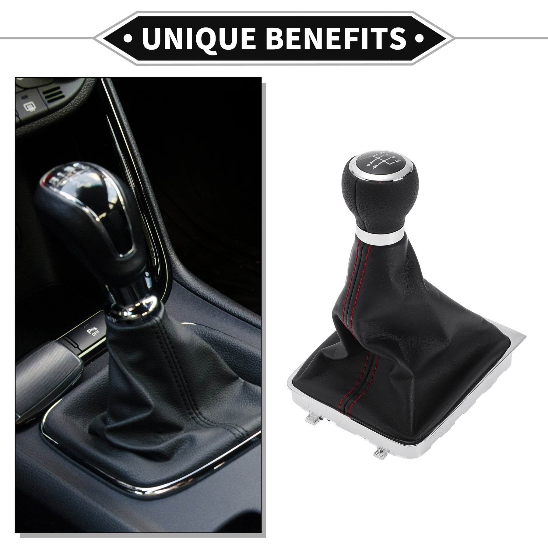 5 Speed Manual Gear Shifter Knob with Cover Compatible for VW Passat B6 ...